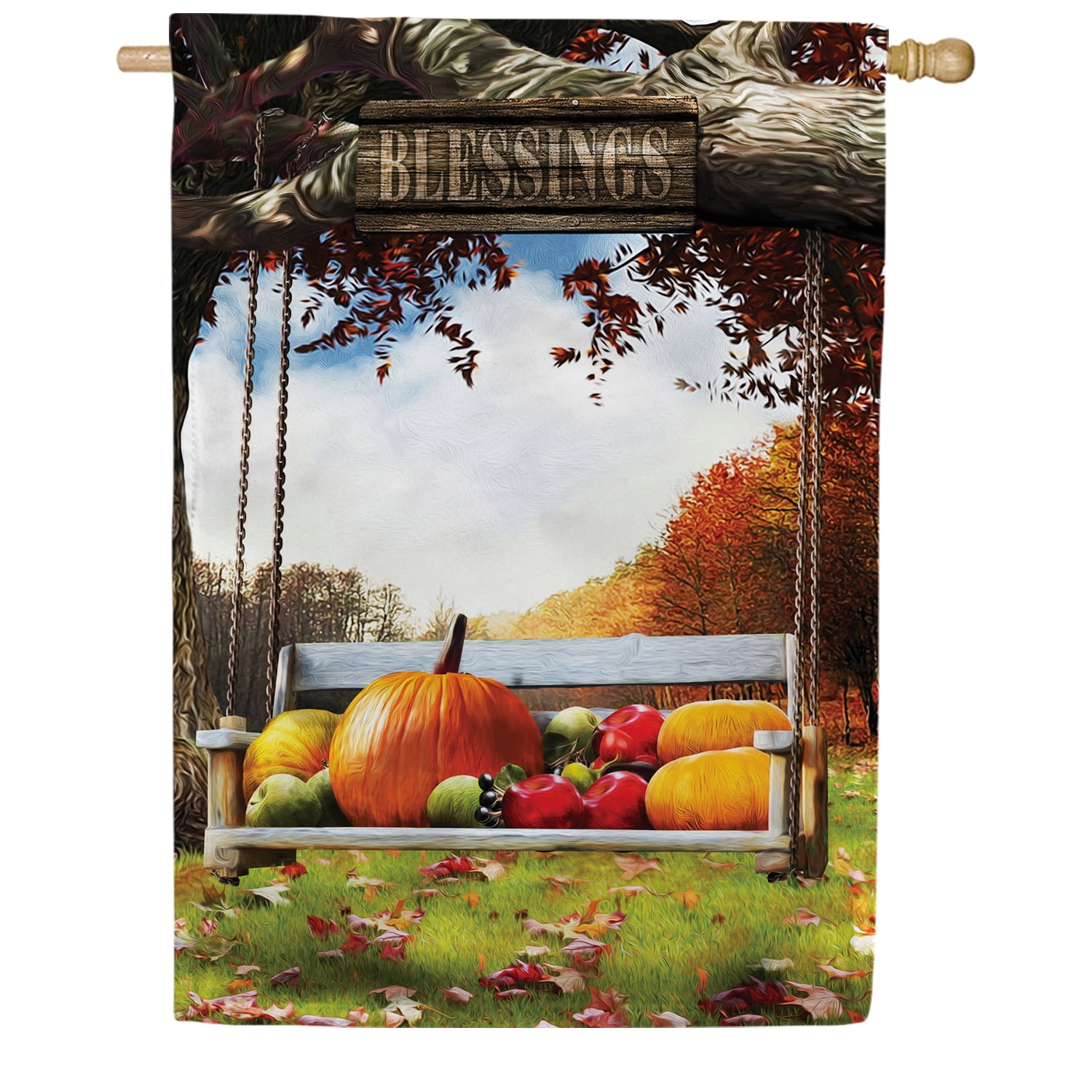 America Forever Autumn Blessings Swing House Flag, 28 x 40 inches ...