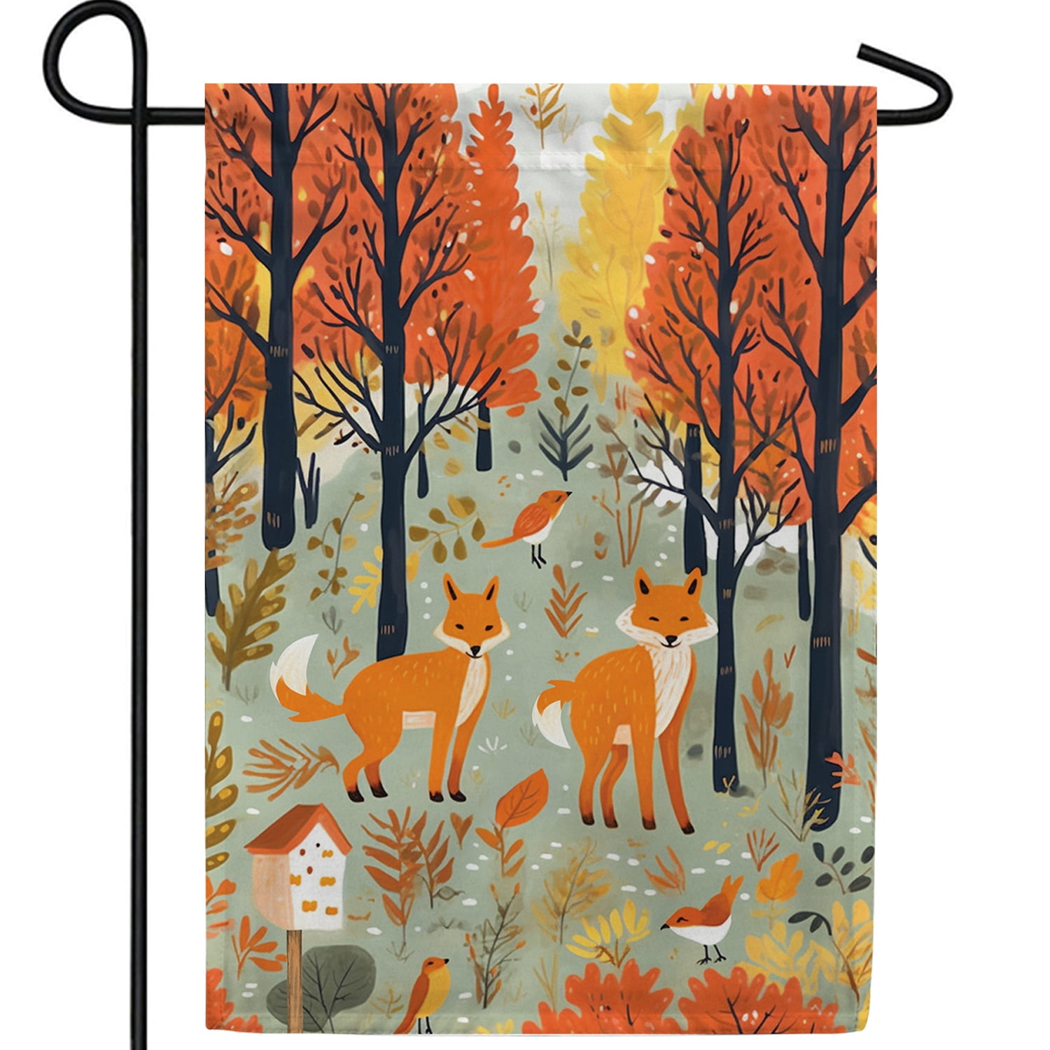 America Forever Autumn Foxes Garden Flag, 12.5 x 18 inches Double Sided ...