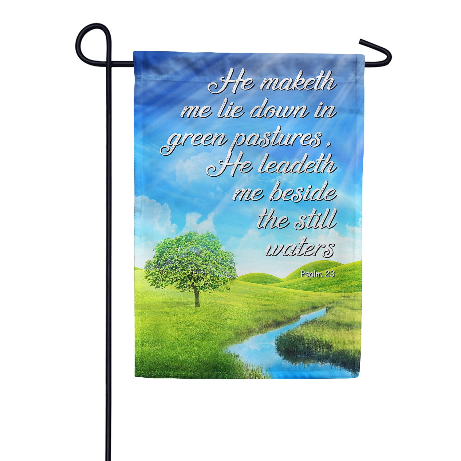 America Forever Bible Verse Garden Flag - 12.5 x 18 inch - Psalm 23 ...