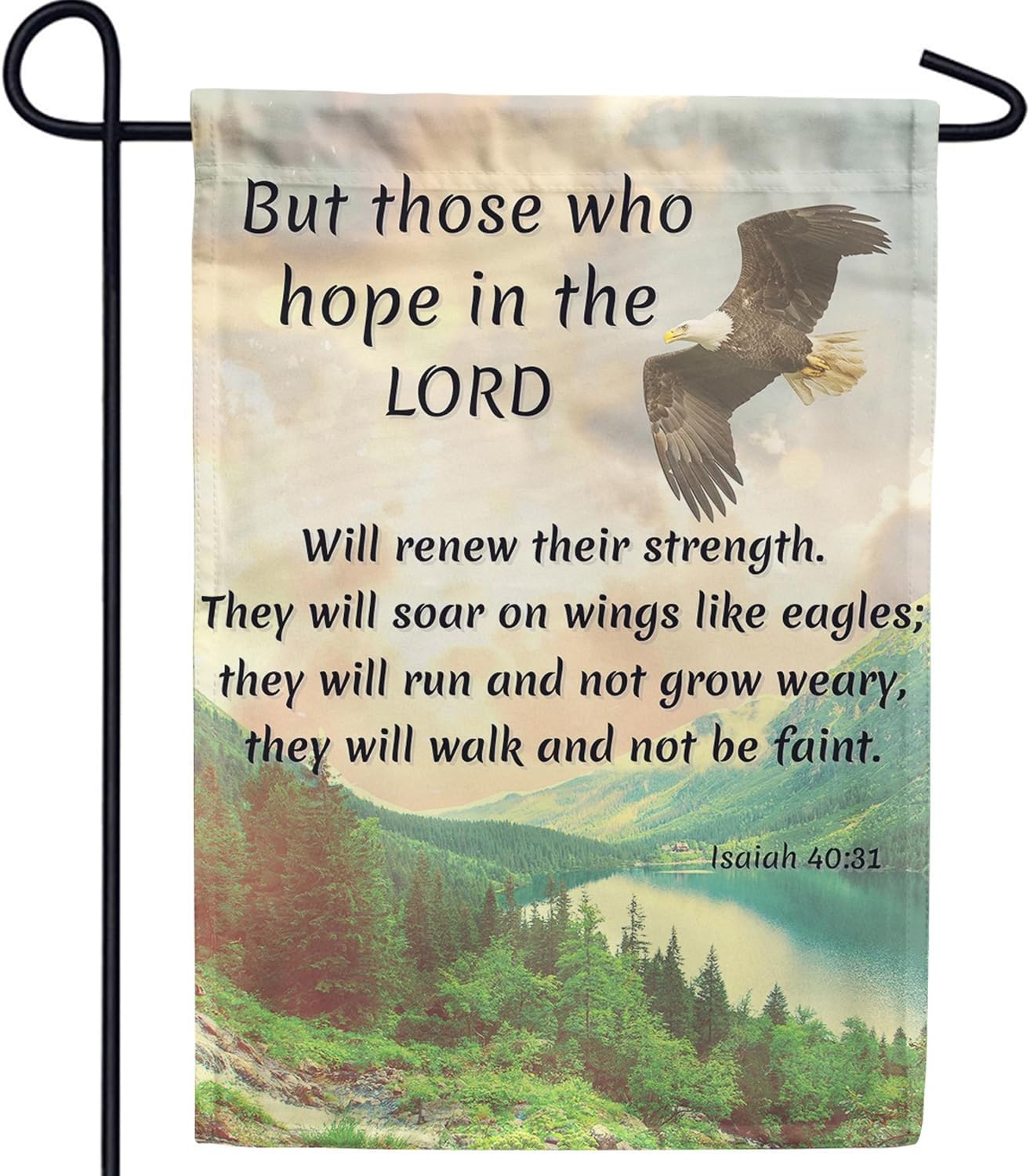 America Forever Bible Verse Garden Flag - Isaiah 40:31 Hope In The Lord ...
