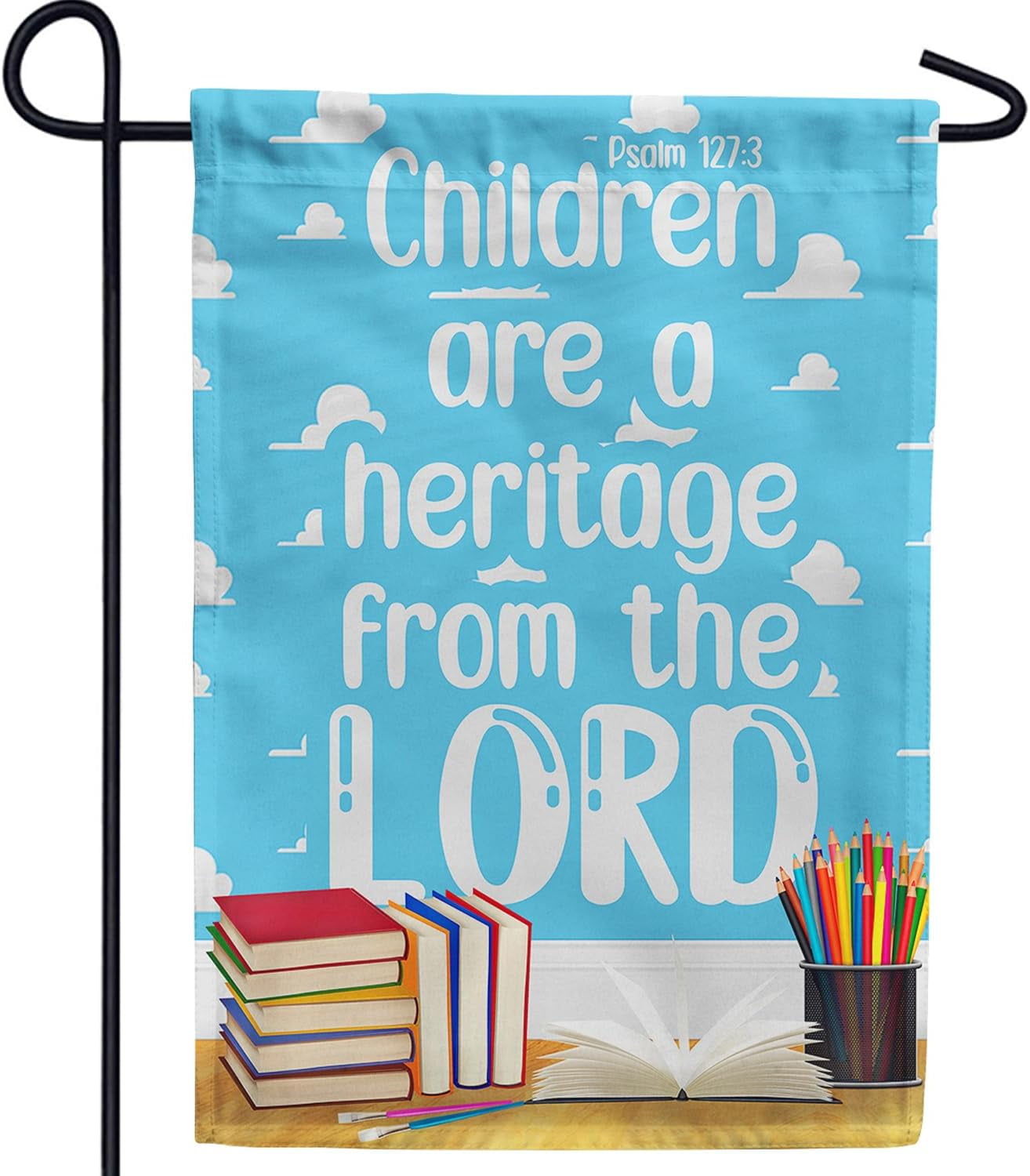 America Forever Bible Verse Garden Flag - Psalm 127:3 Christian Quotes ...
