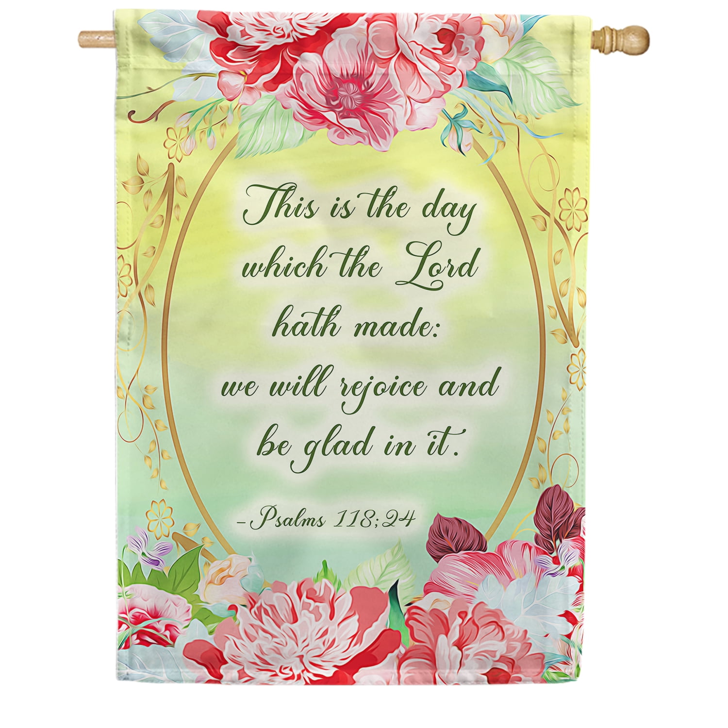 America Forever Bible Verse House Flag - 28 x 40 inch -Psalm 118:24 ...