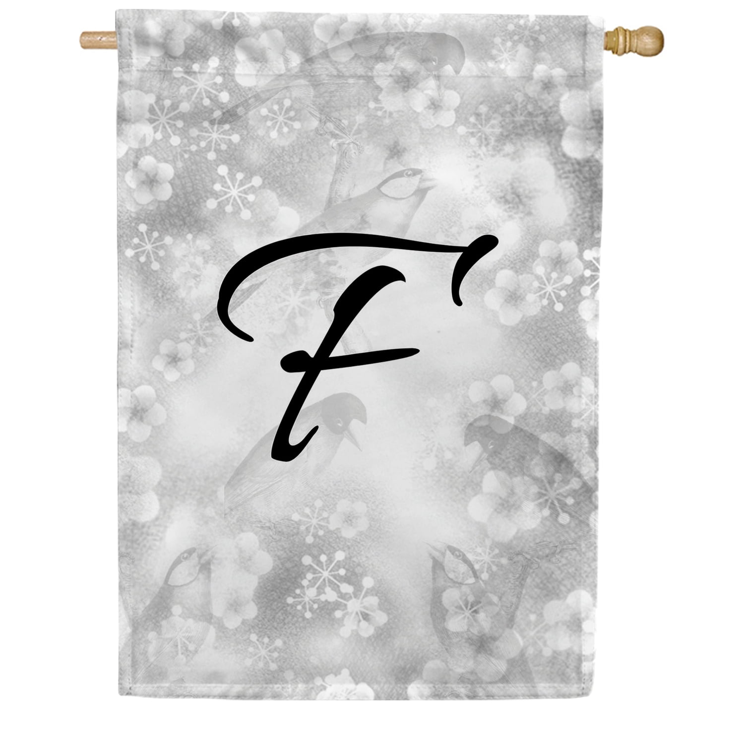 America Forever Bird Dreams Monogram F House Flag, 28 x 40 inch Double ...