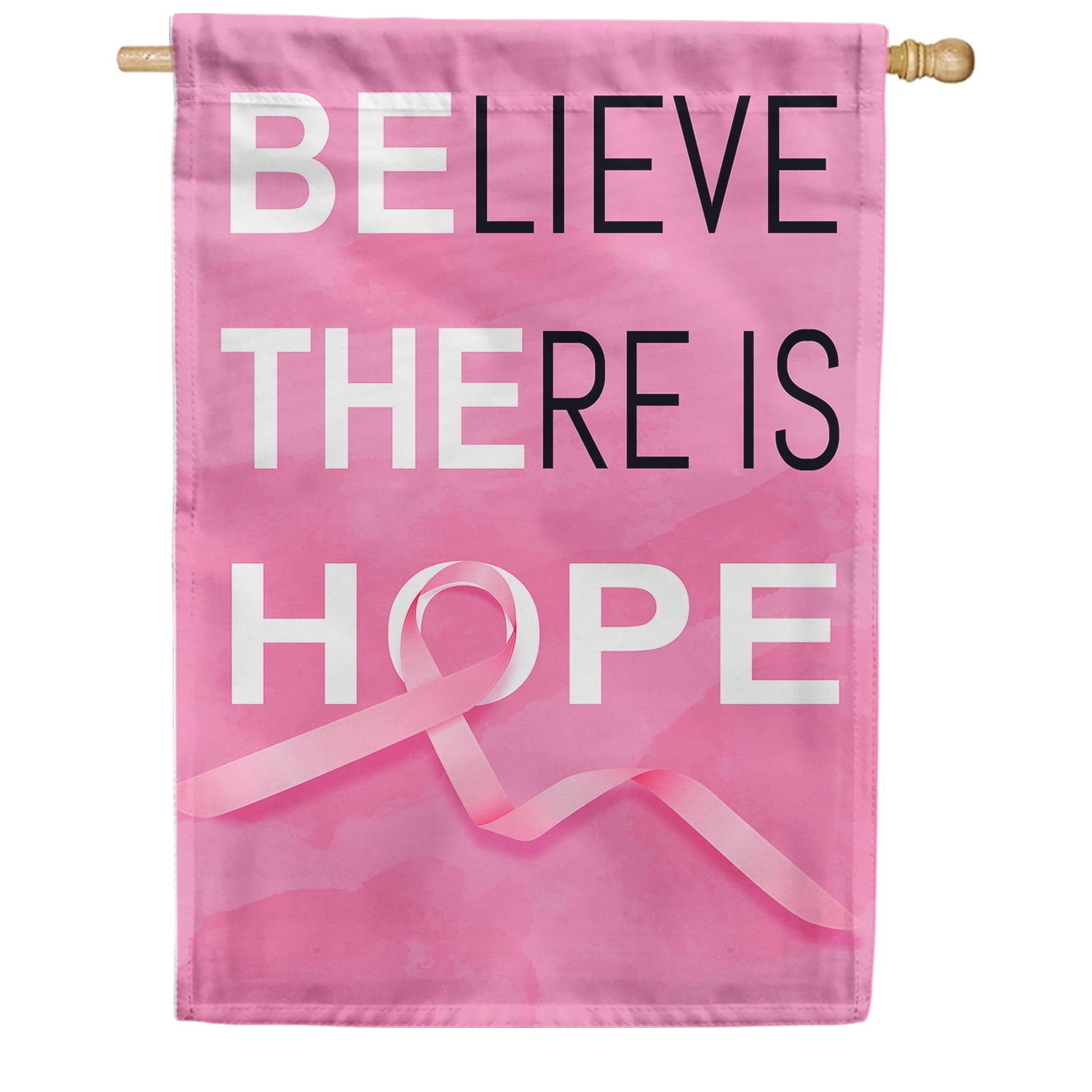 America Forever Breast Cancer There Is Hope House Flag, 28 x 40 inch ...