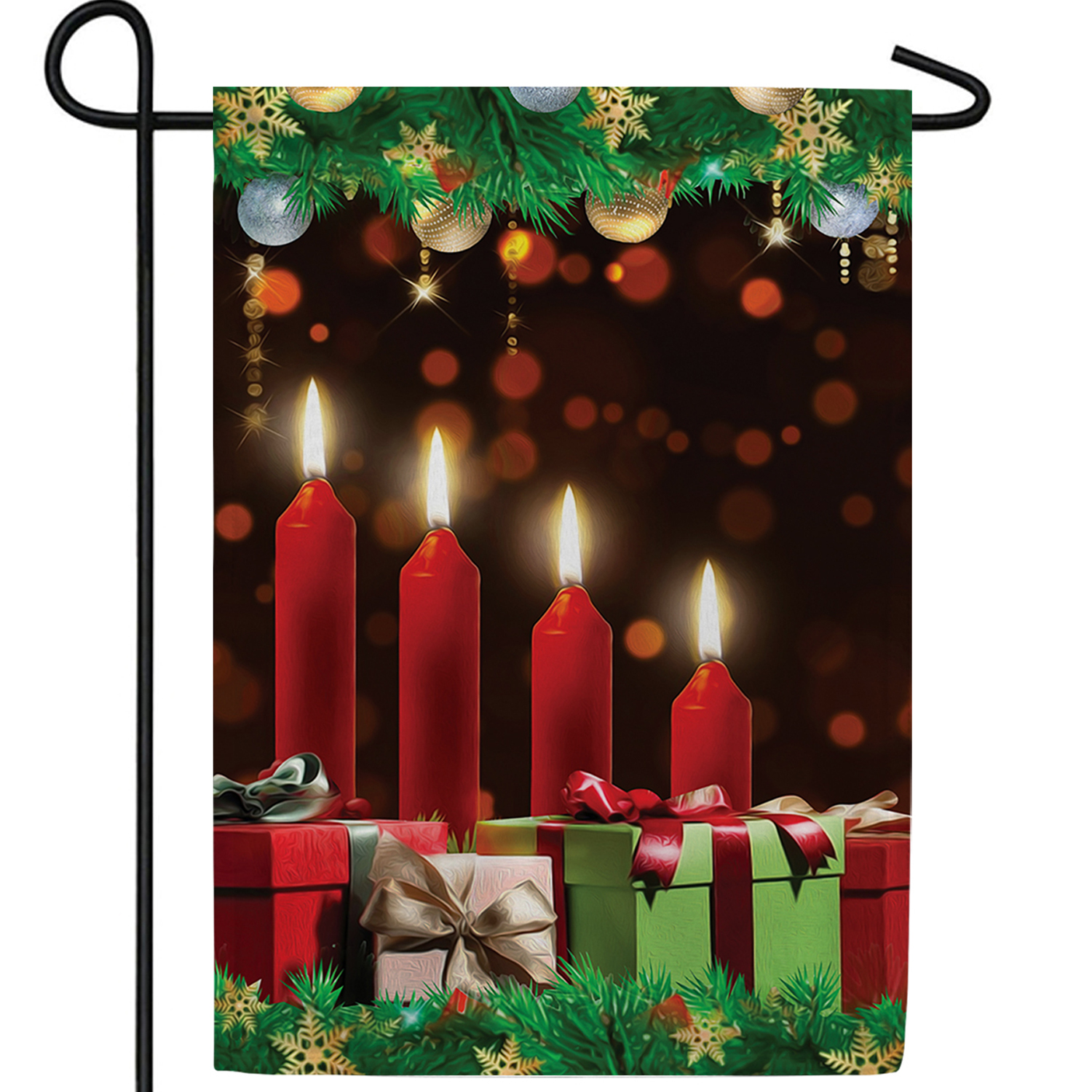 America Forever Christmas Candles Aglow Garden Flag, 12.5 x 18 inch ...