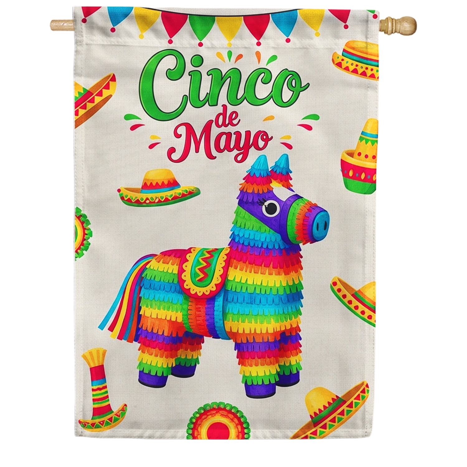 America Forever Cinco de Mayo Piñata House Flag, 28 x 40 inch Double ...
