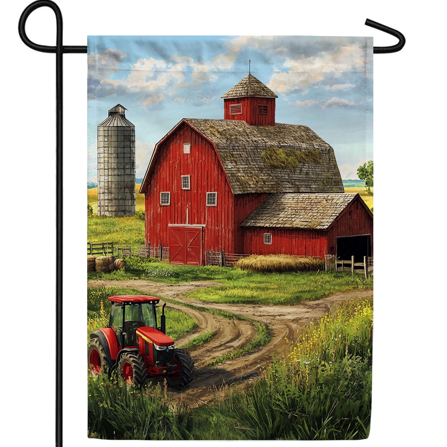 America Forever Classic Red Barn Farmstead Garden Flag, 12.5 x 18 inch ...