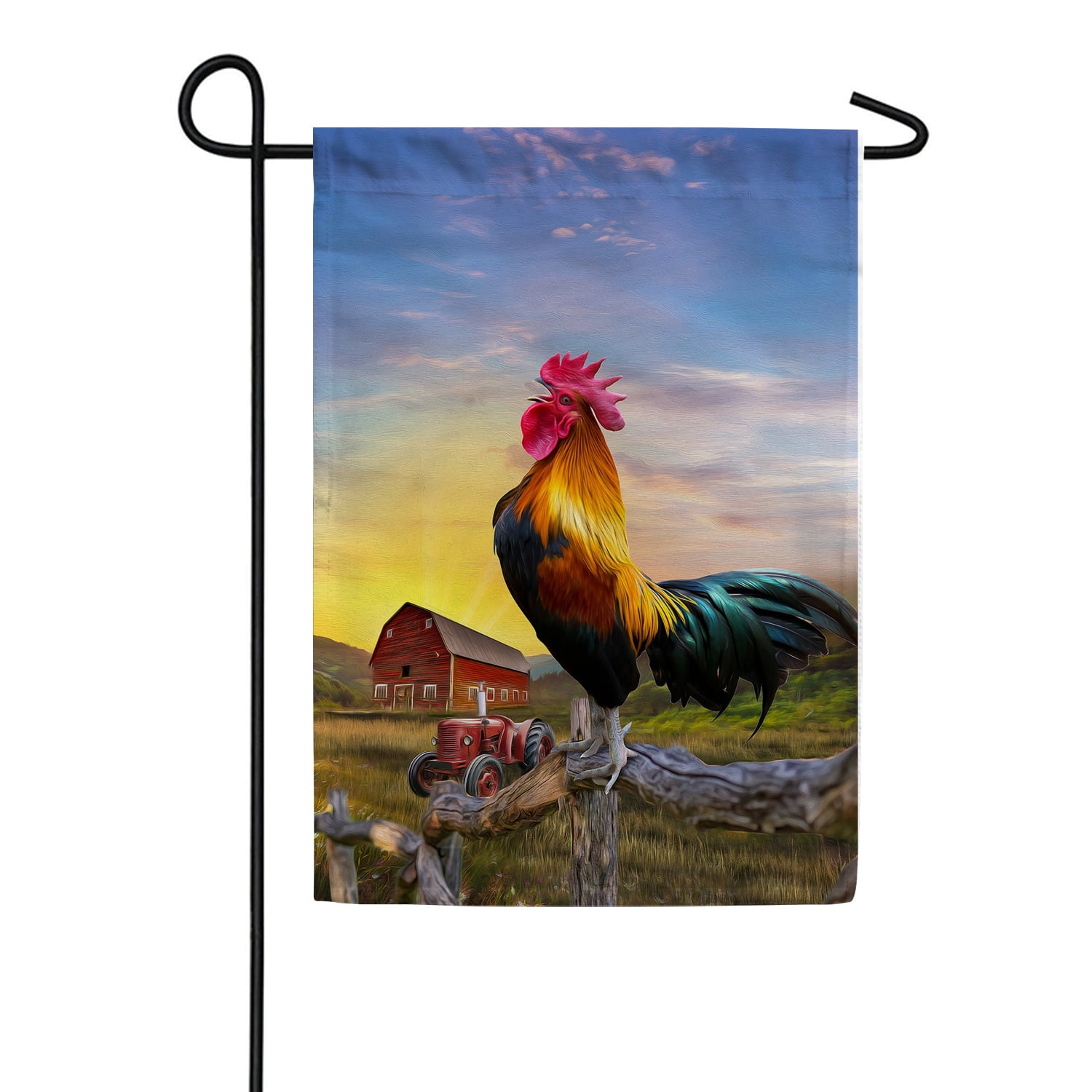 America Forever Crowing Rooster Summer Garden Flag 12.5 x 18 inches Red ...