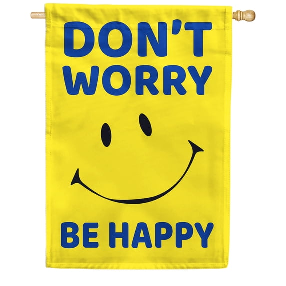 America Forever Don't Worry Be Happy House Flag 28 x 40 inches Yellow ...