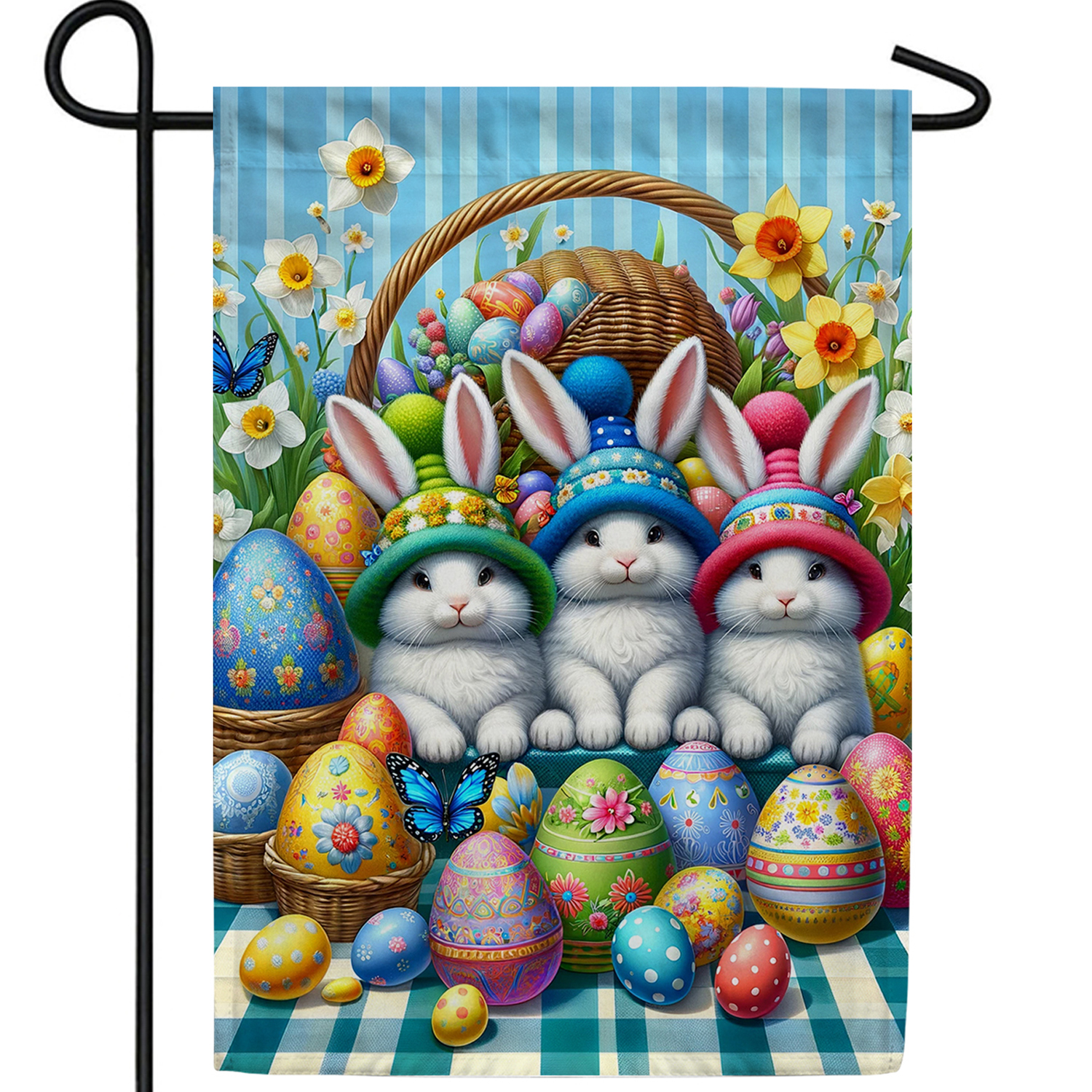America Forever Easter Bunnies Garden Flag, 12.5 x 18 inch Double Sided ...
