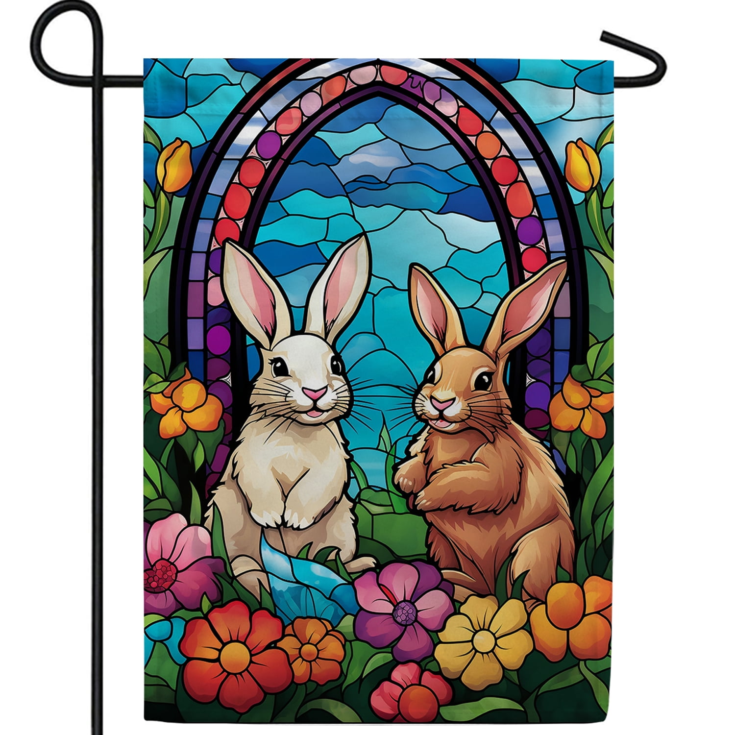 America Forever Easter Bunnies Garden Flag 12.5 x18 inch Double Sided ...