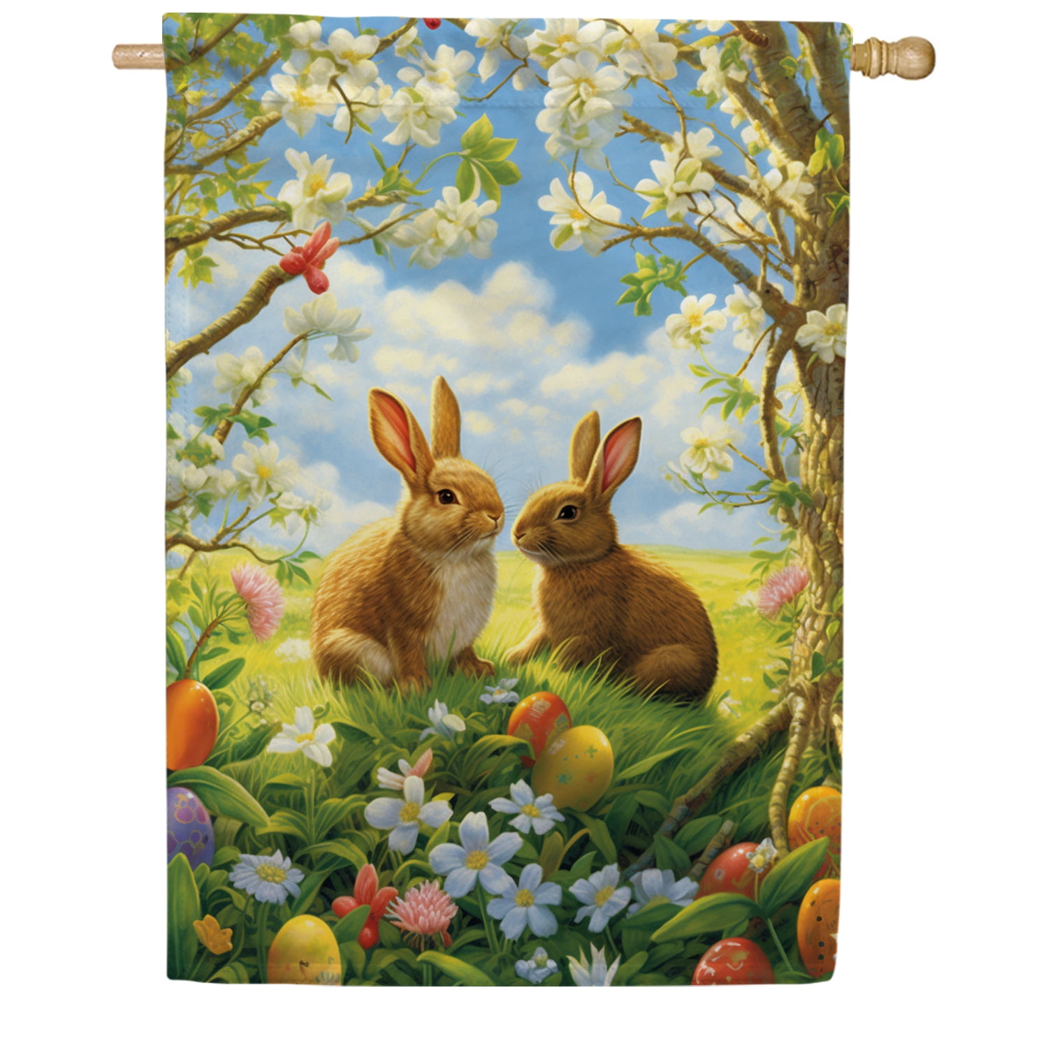 America Forever Easter Bunnies House Flag 28 x 40 inch Double Sided ...