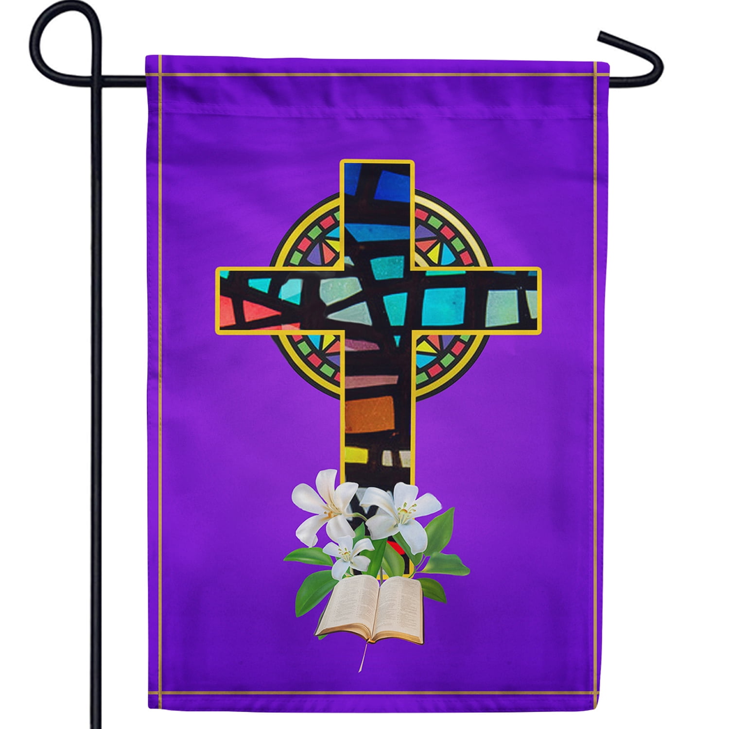 America Forever Easter Cross Garden Flag 12.5 x18 inch Double Sided He ...