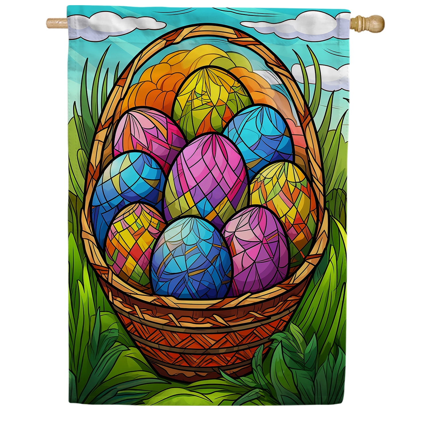America Forever Easter Egg House Flag 28 x 40 inch Double Sided Eggs ...
