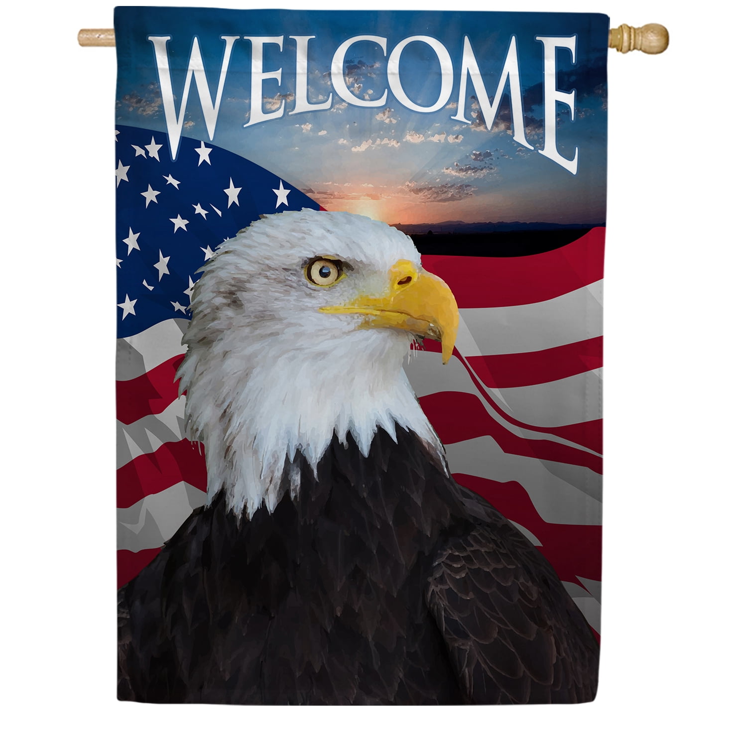 America Forever Face of Freedom Welcome House Flag, 28 x 40 inch Double ...