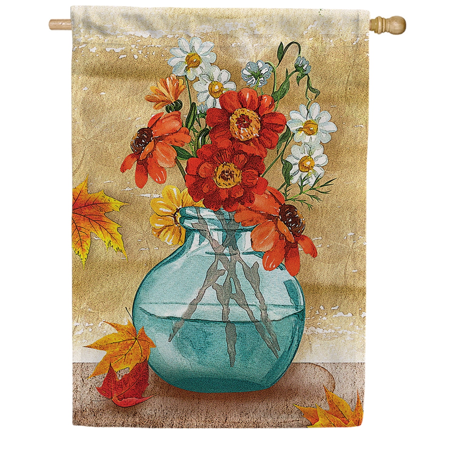 America Forever Fall Floral House Flag 28 x 40 inch Double Sided Autumn ...