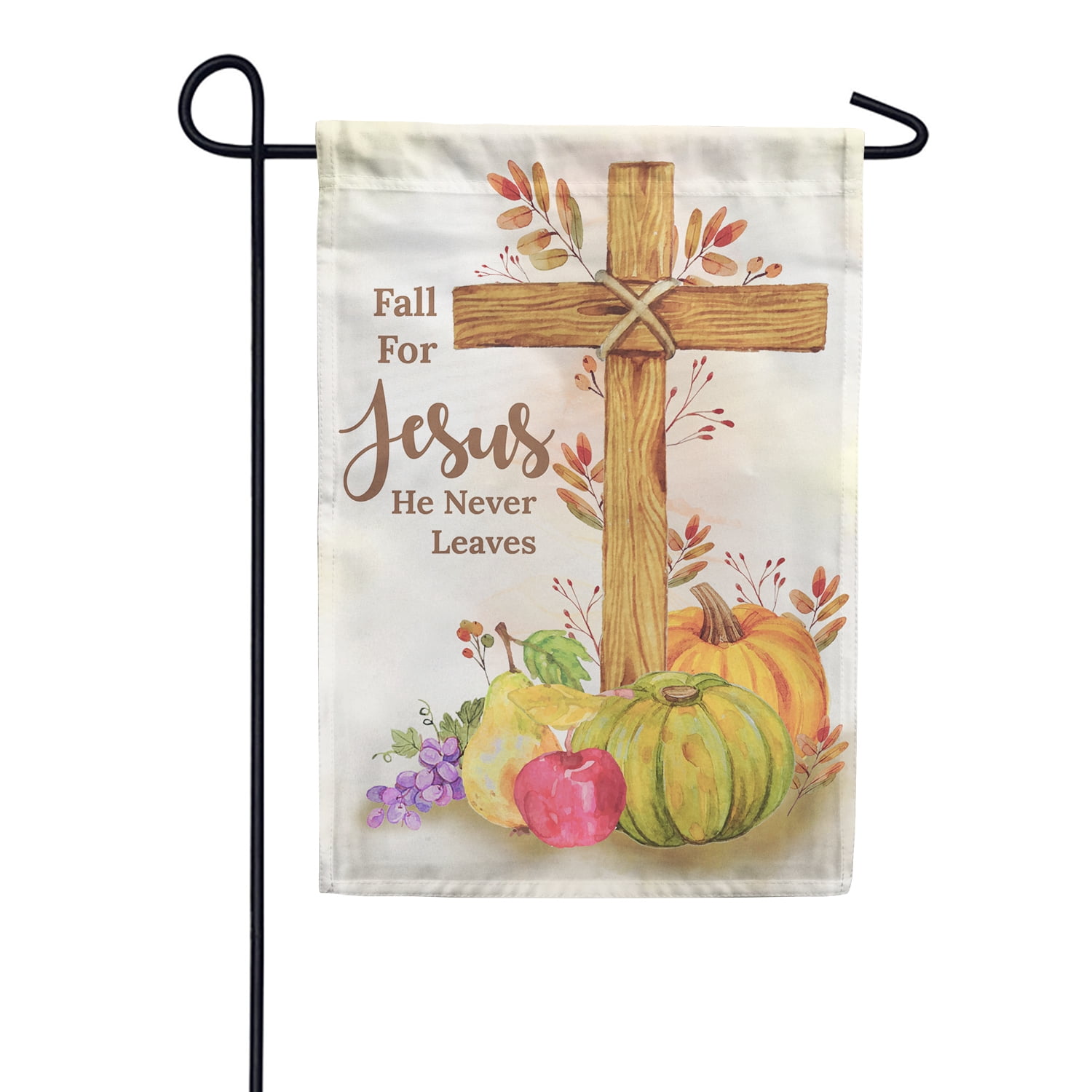 America Forever Fall For Jesus Garden Flag 12.5 x 18 inch He Never ...