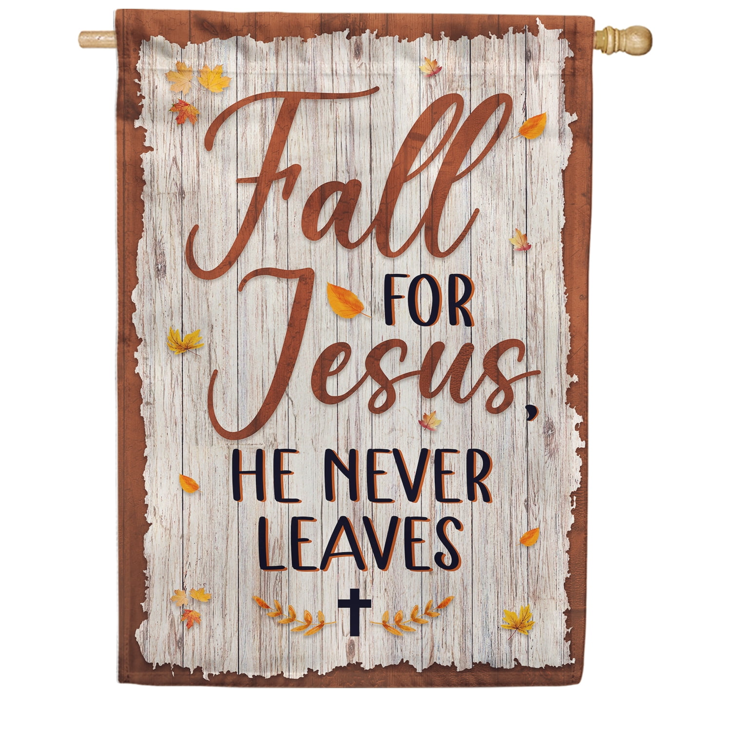 America Forever Fall For Jesus He Never Leaves House Flag 28 x 40 inch ...