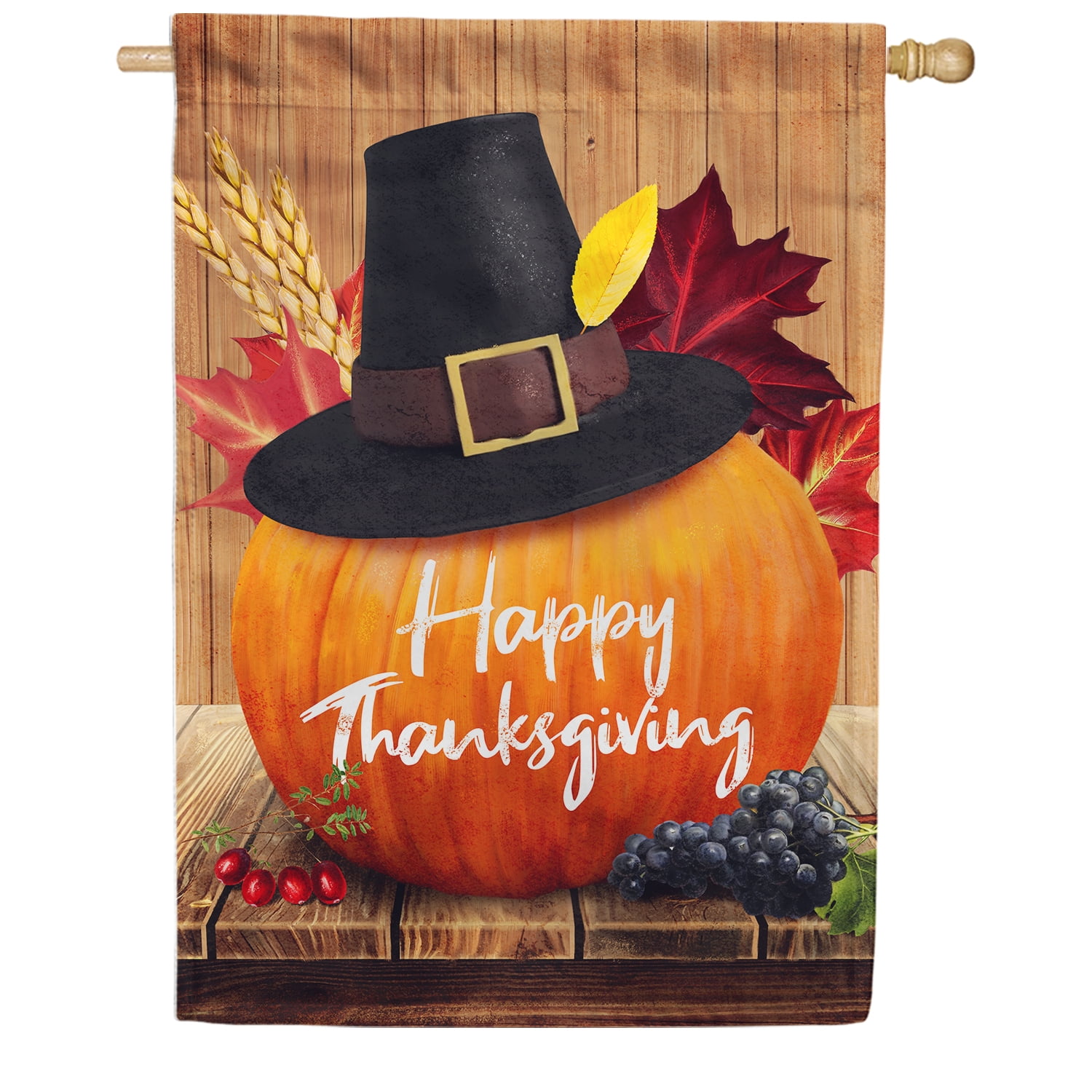 America Forever Fall Happy Thanksgiving House Flag 28 x 40 inch Autumn ...