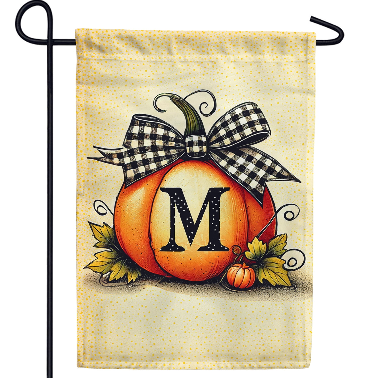 America Forever Fall Pumpkin Monogram Letter M Garden Flag 12.5 x 18 ...