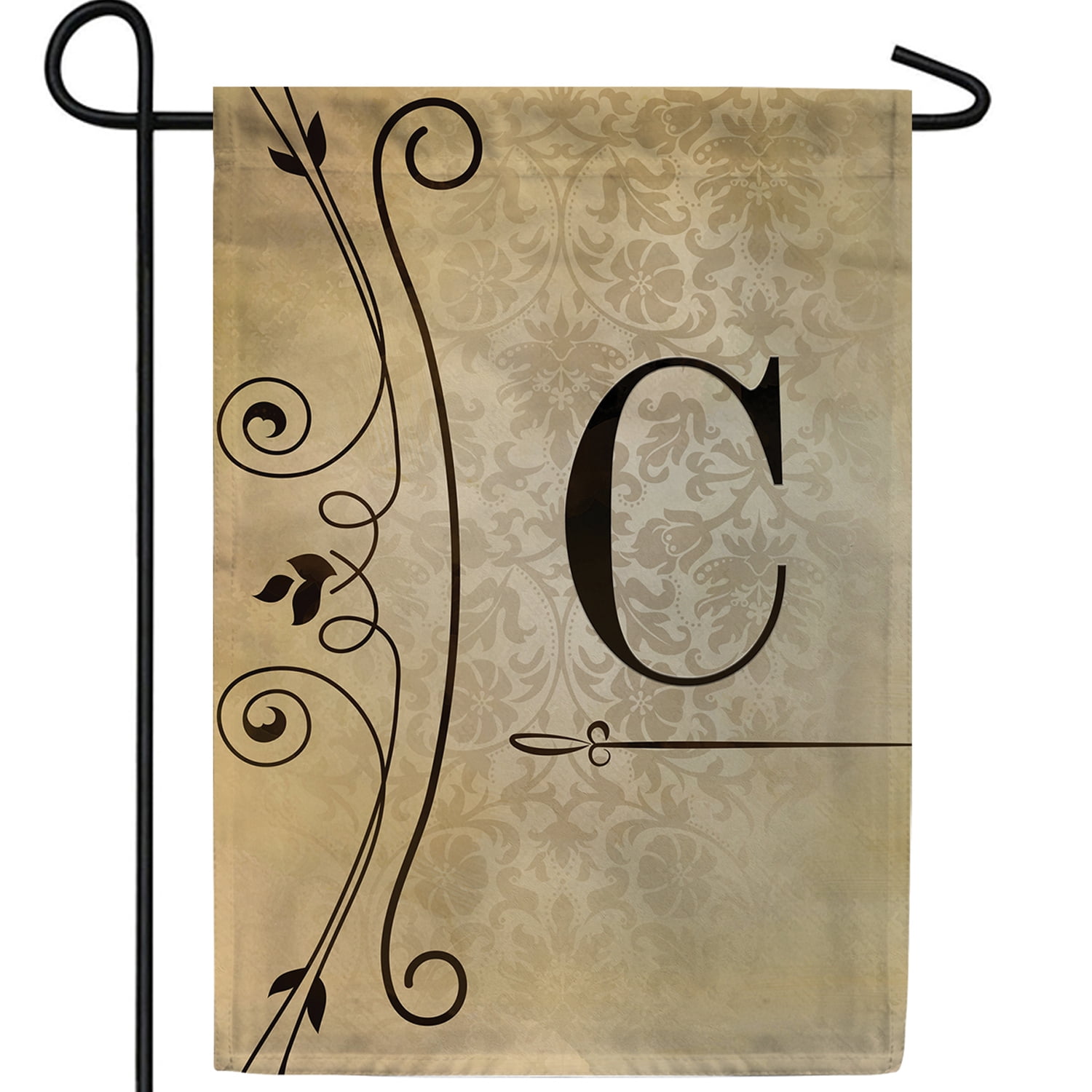 America Forever Fancy Scroll Monogram C Garden Flag, 12.5 x 18 inch ...