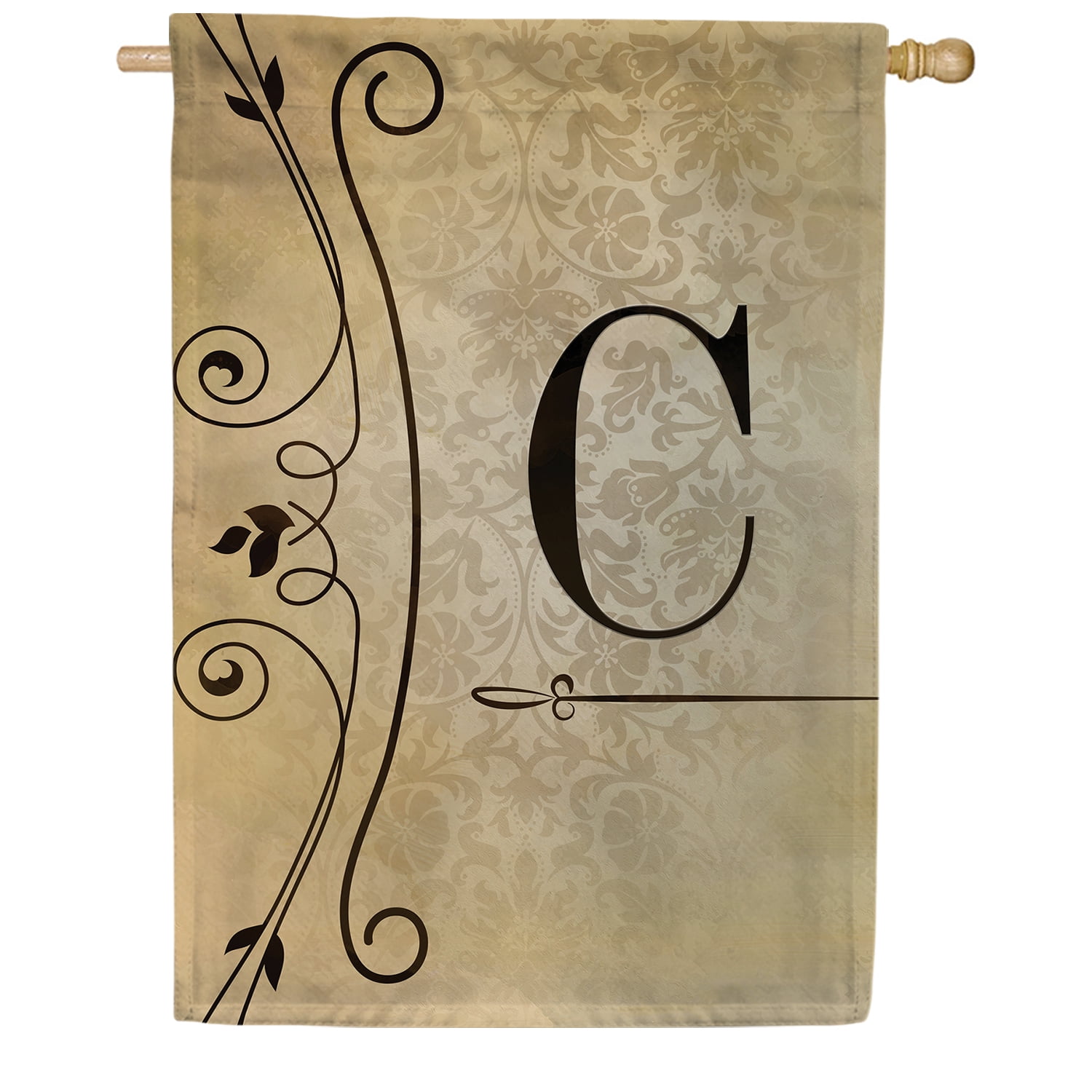 America Forever Fancy Scroll Monogram C House Flag, 28 x 40 inch Double ...