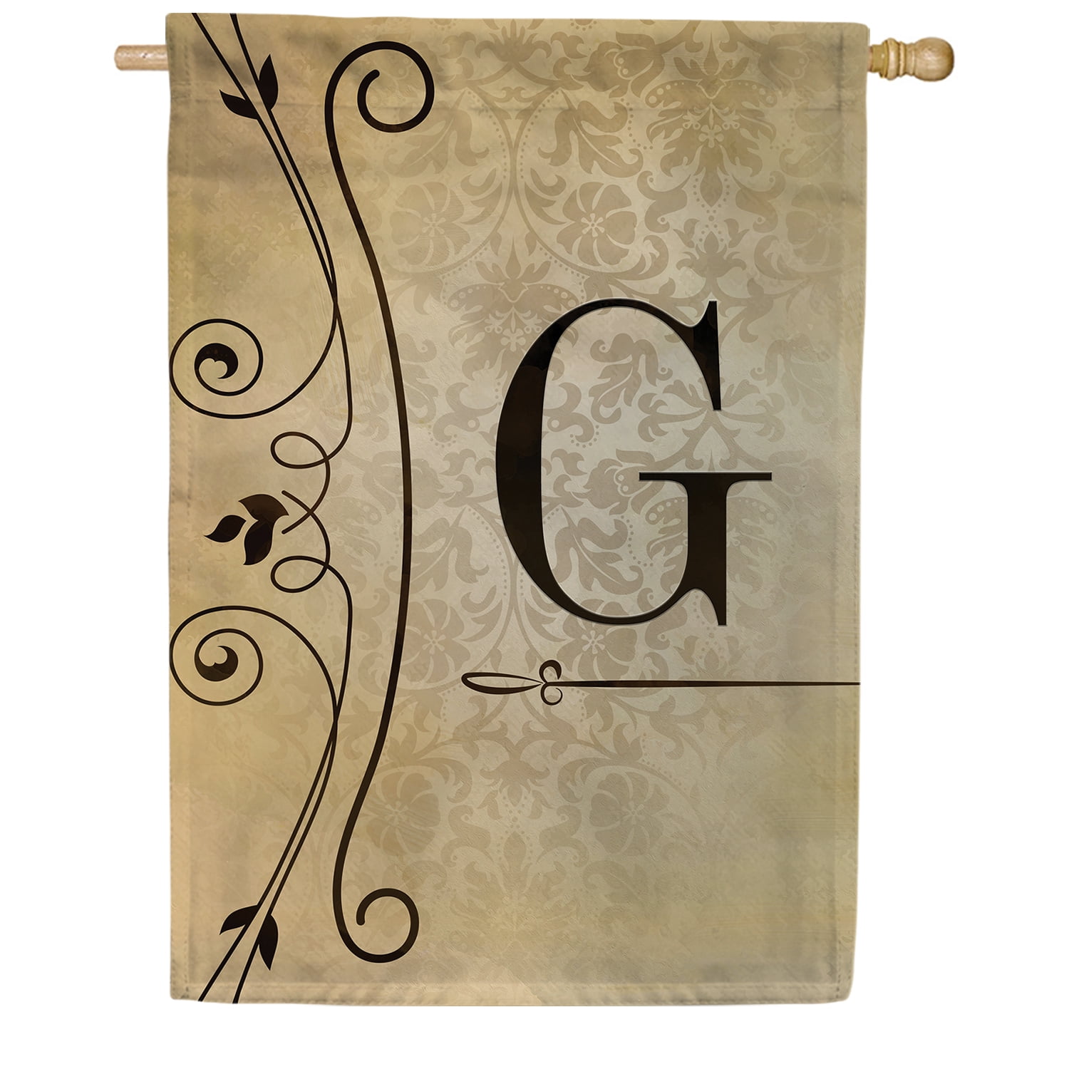 America Forever Fancy Scroll Monogram G House Flag, 28 x 40 inch Double ...