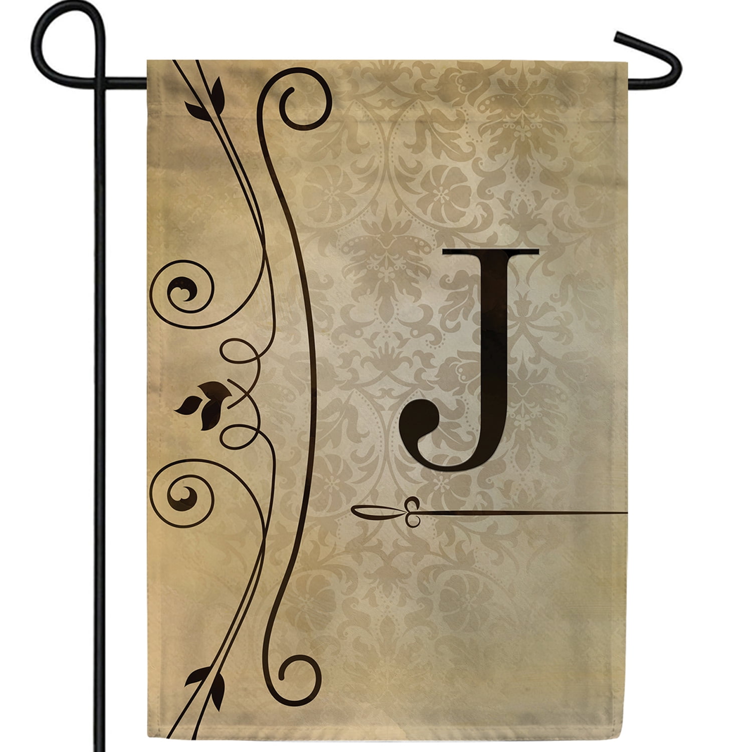 America Forever Fancy Scroll Monogram J Garden Flag, 12.5 x 18 inch ...