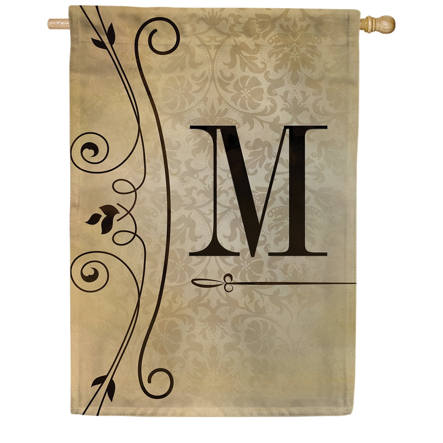 America Forever Fancy Scroll Monogram M House Flag, 28 x 40 inch Double ...