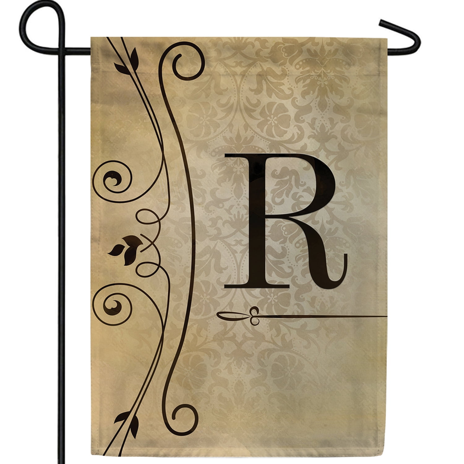 America Forever Fancy Scroll Monogram R Garden Flag, 12.5 x 18 inch ...