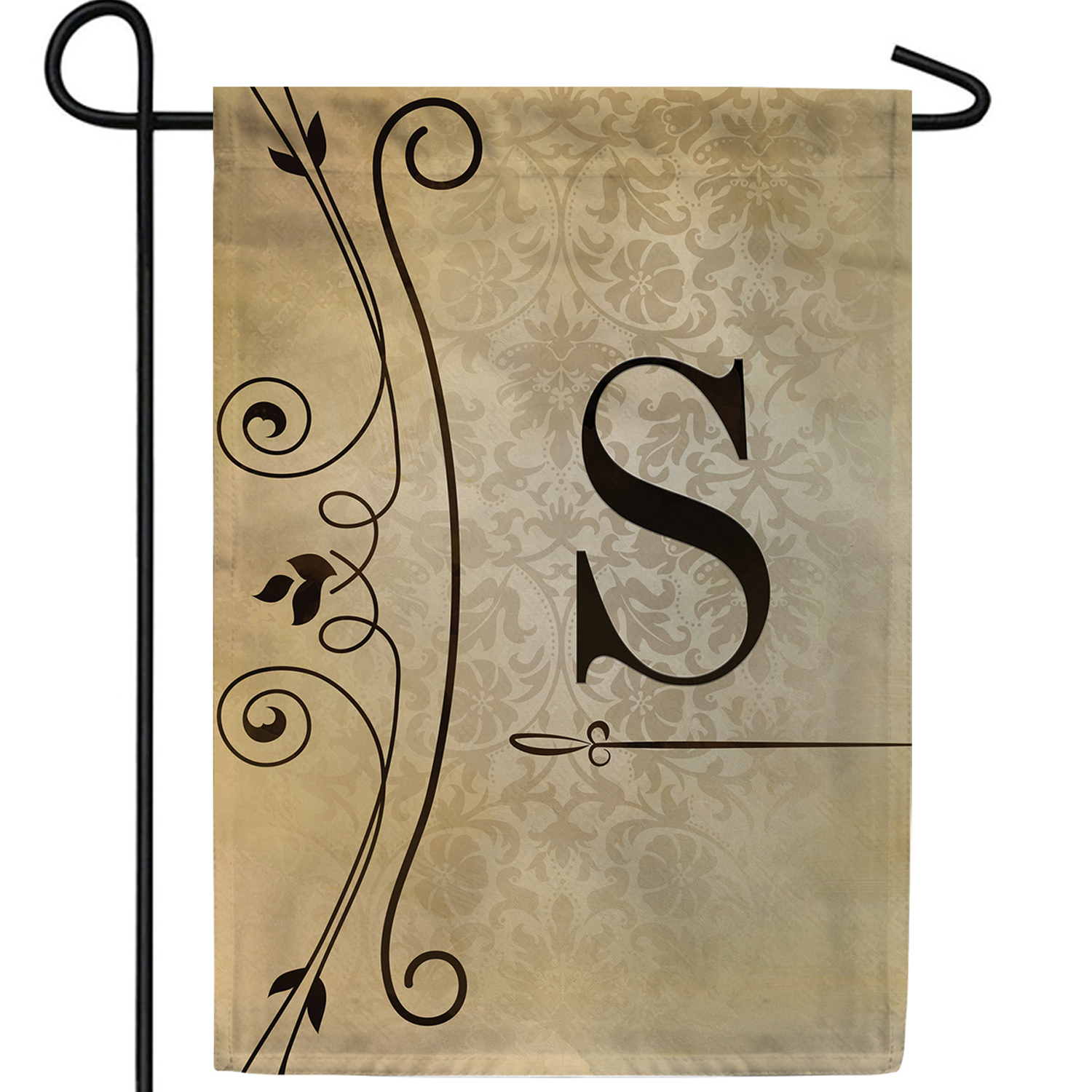 America Forever Fancy Scroll Monogram S Garden Flag, 12.5 x 18 inch ...