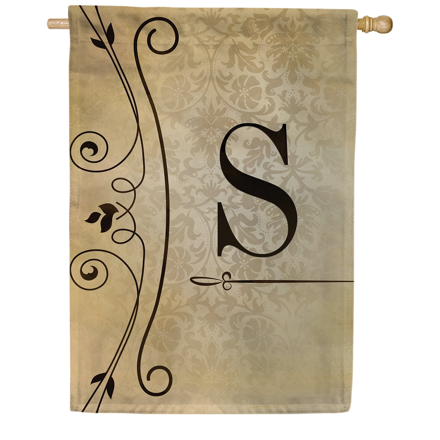 America Forever Fancy Scroll Monogram S House Flag, 28 x 40 inch Double ...