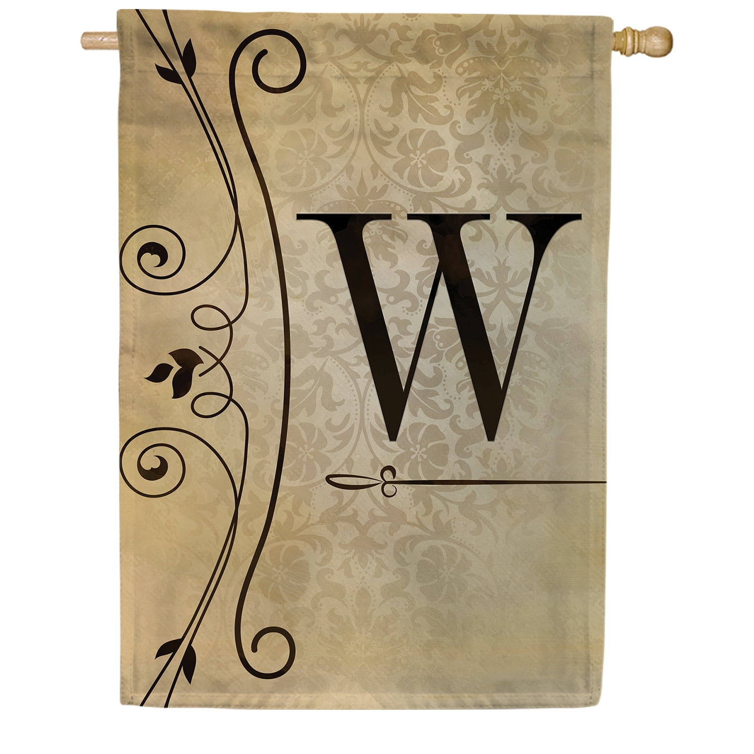 America Forever Fancy Scroll Monogram W House Flag, 28 x 40 inch Double ...