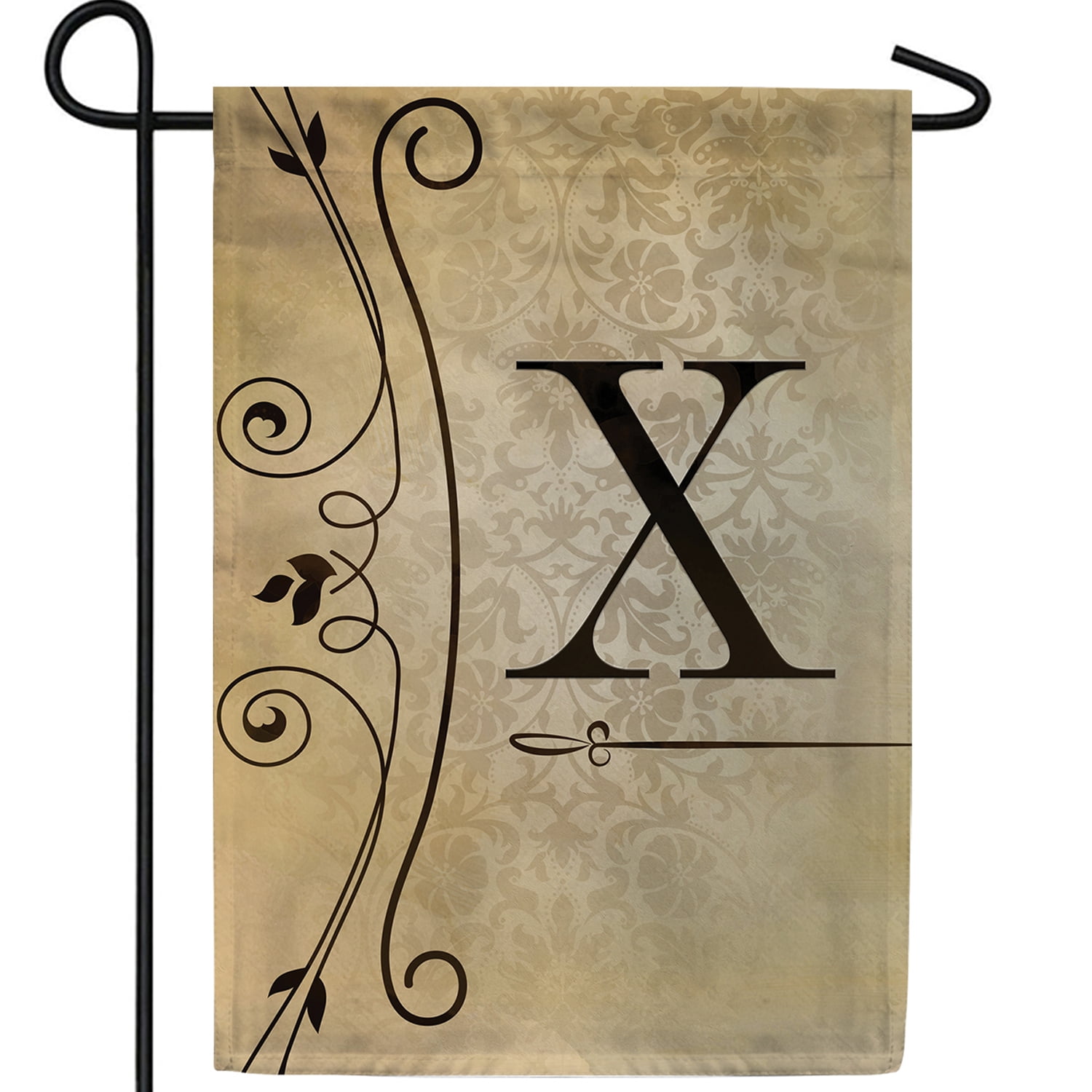 America Forever Fancy Scroll Monogram X Garden Flag, 12.5 x 18 inch ...