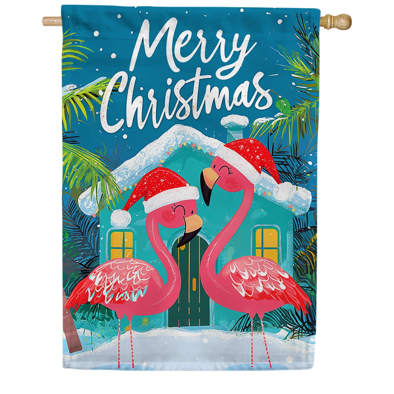 America Forever Festive Flamingos House Flag, 28 x 40 inch Double Sided ...