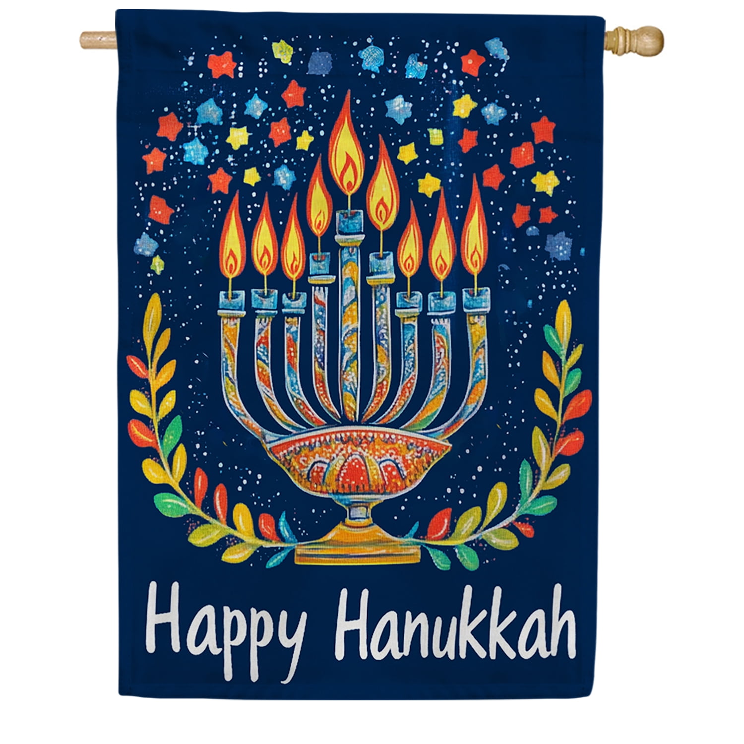 America Forever Festive Menorah Hanukkah House Flag, 28 x 40 inch ...