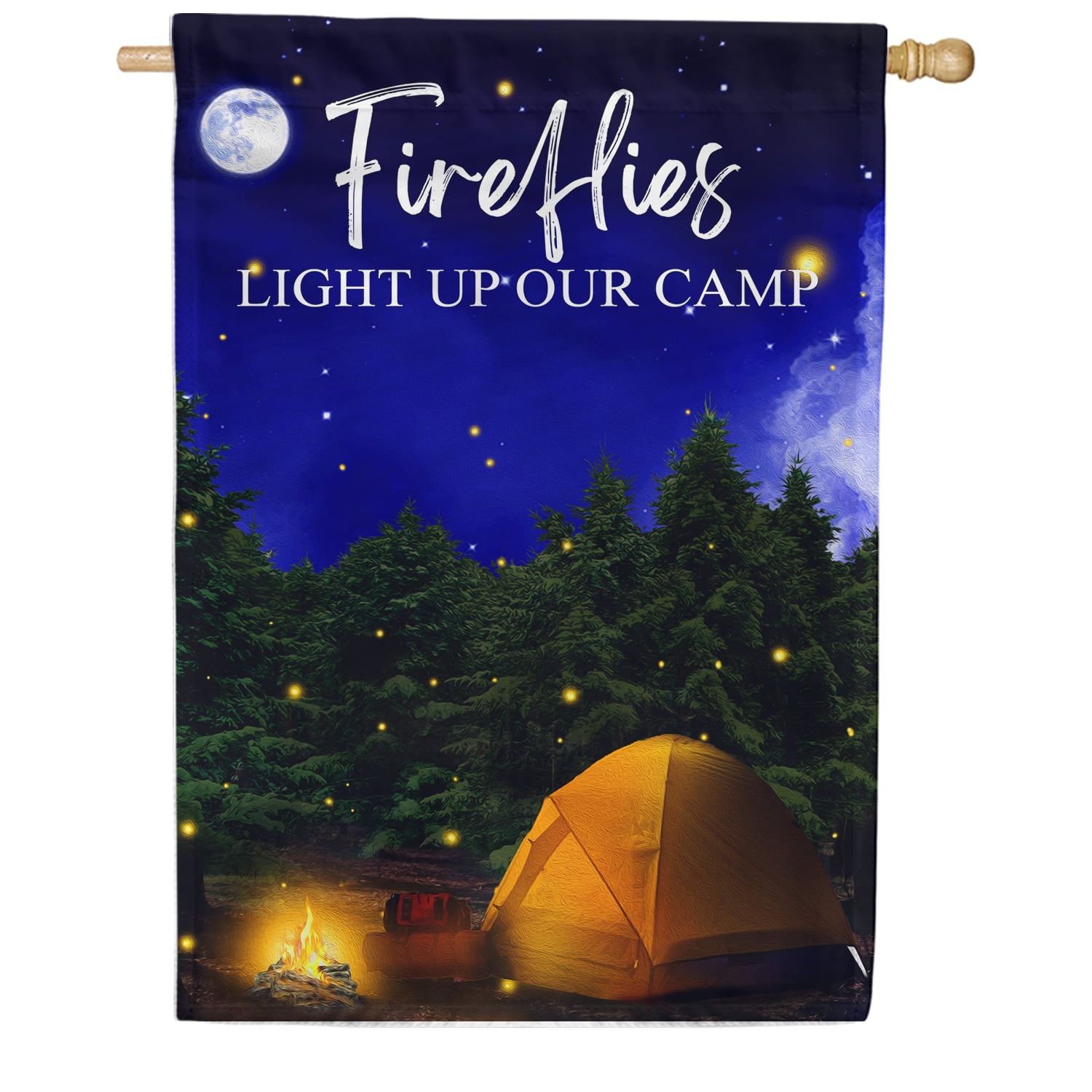 America Forever Firefly Lights Camping House Flag Double Sided Summer ...