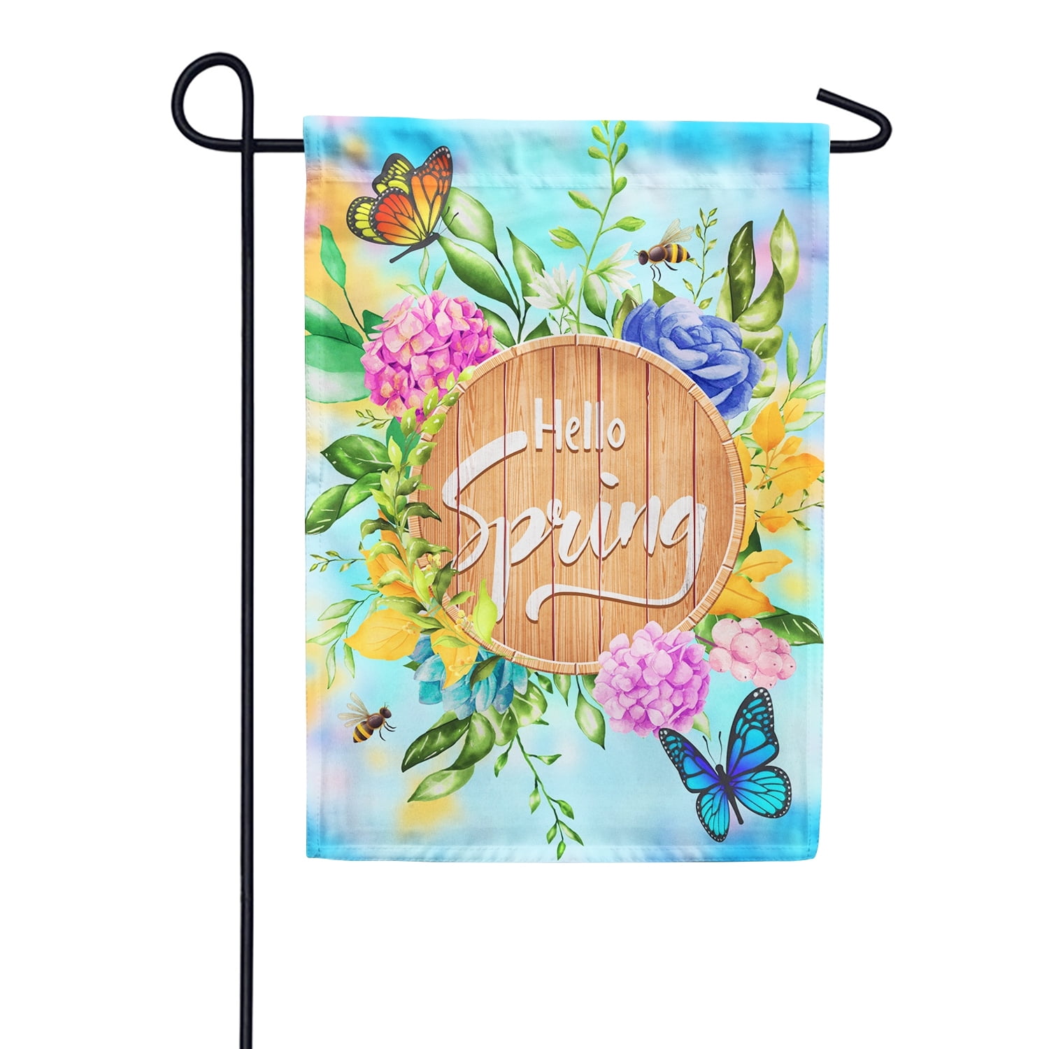 America Forever Flags Double Sided Garden Flag - Hello Spring Wooden ...