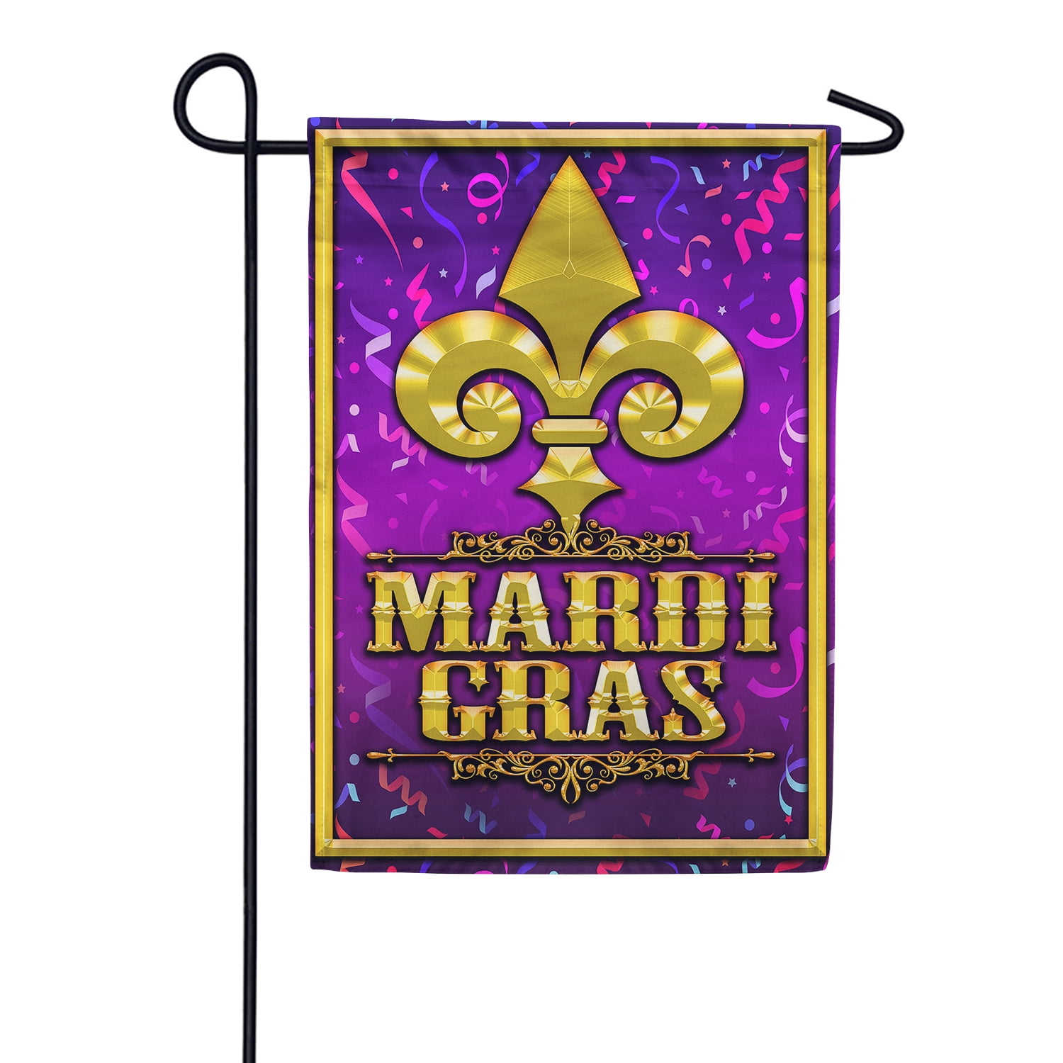 America Forever Flags Festive Fleur De Lis, Mardi Gras Garden Flag ...