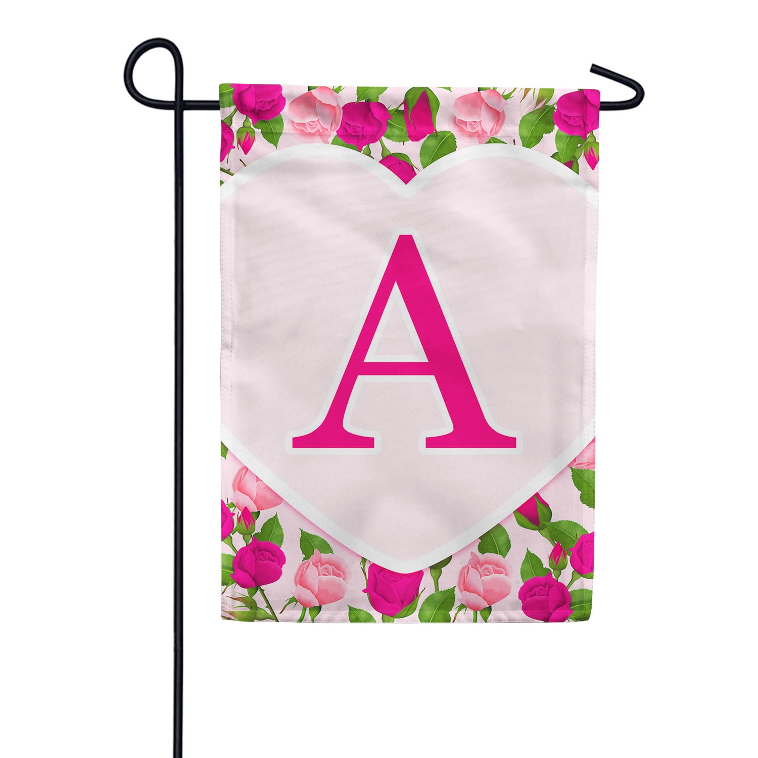 America Forever Flags Monogram Letter A Garden Flag - Pink Roses - 12.5 ...