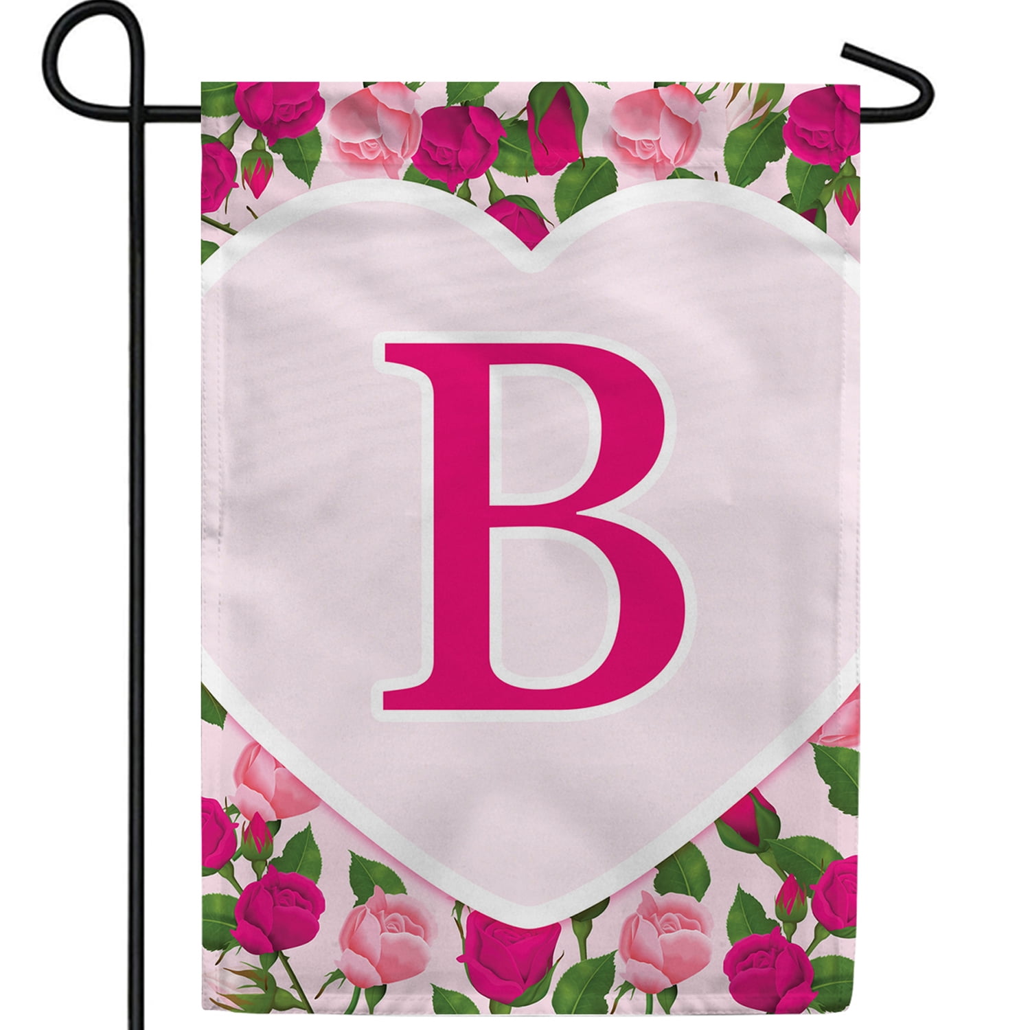 America Forever Flags Monogram Letter B Garden Flag - Pink Roses - 12.5 ...