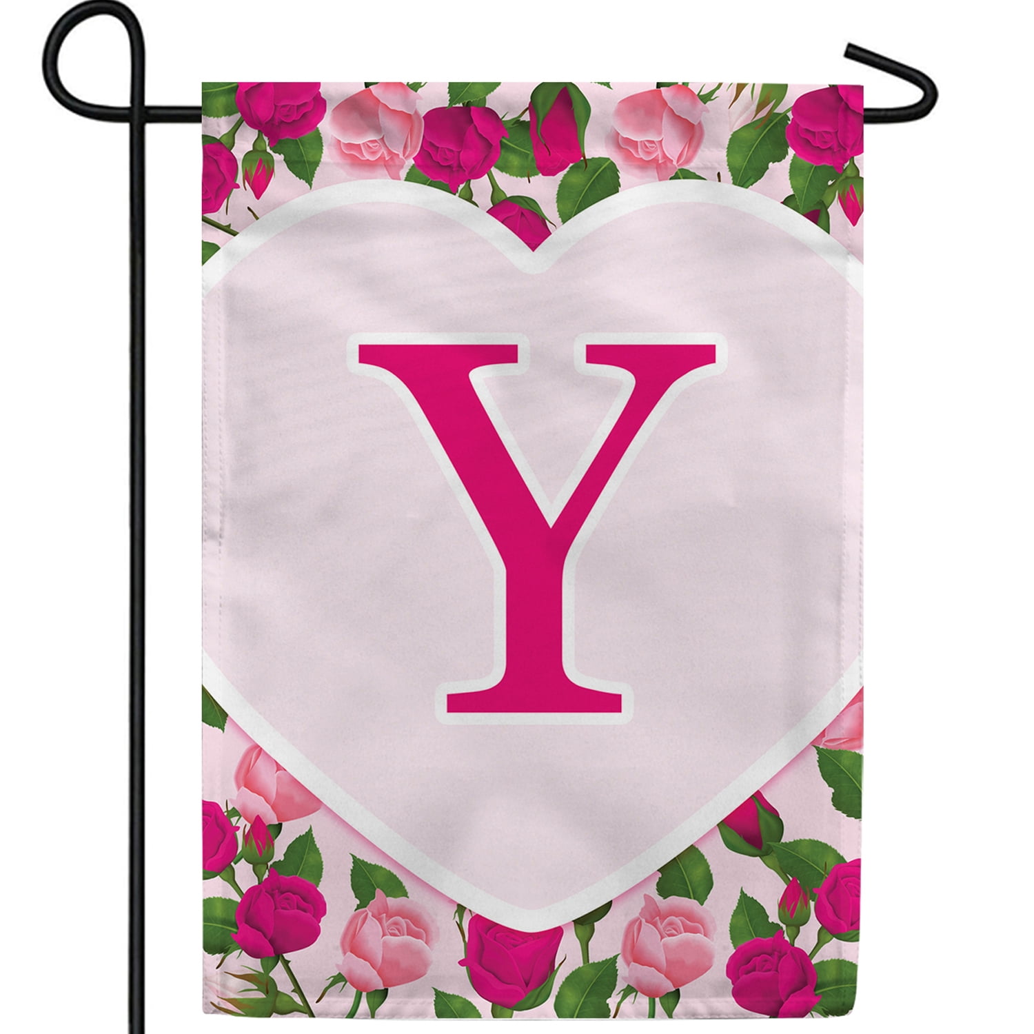 America Forever Flags Monogram Letter Y Garden Flag - Pink Roses - 12.5 ...