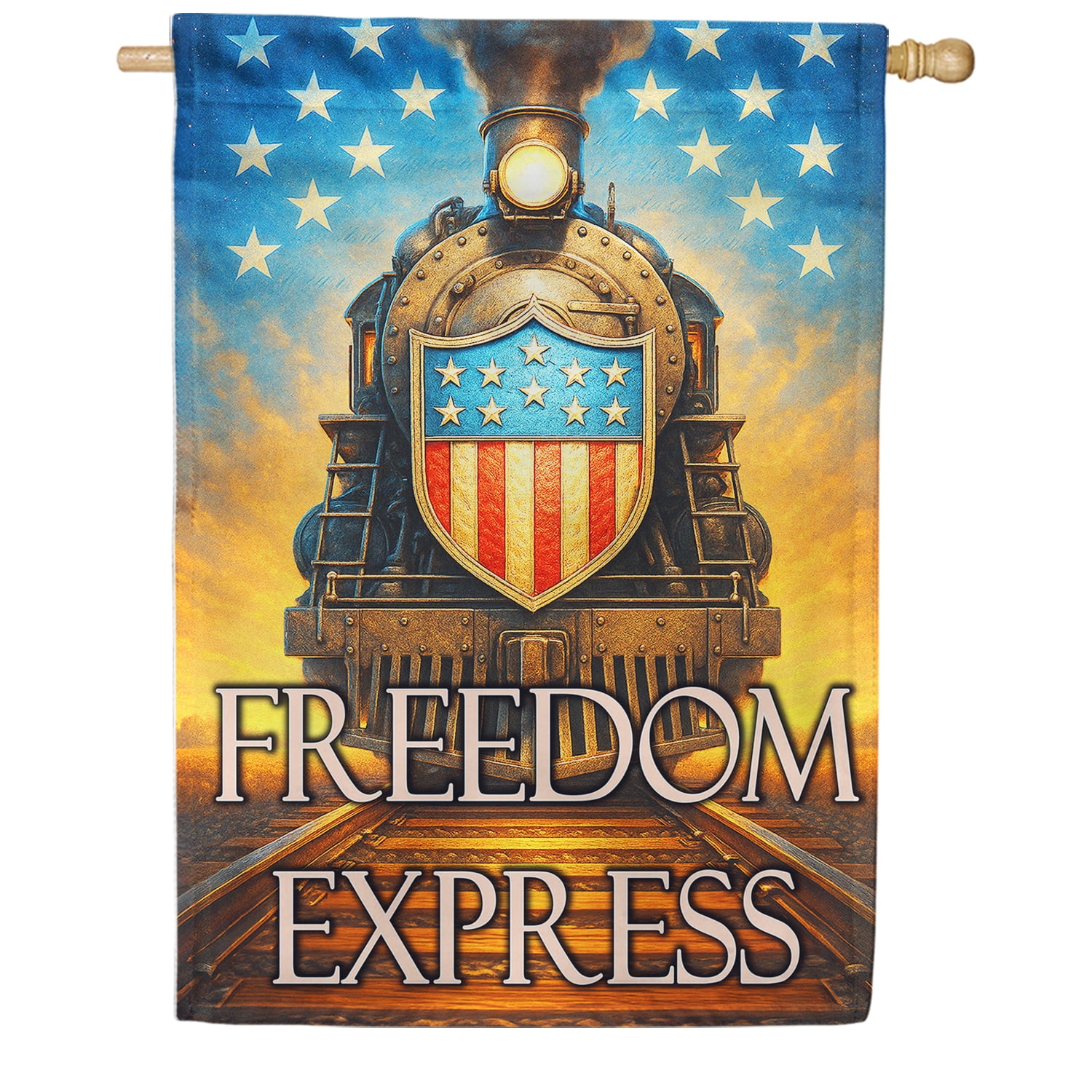America Forever Freedom Express Train House Flag, 28 x 40 inch Double ...