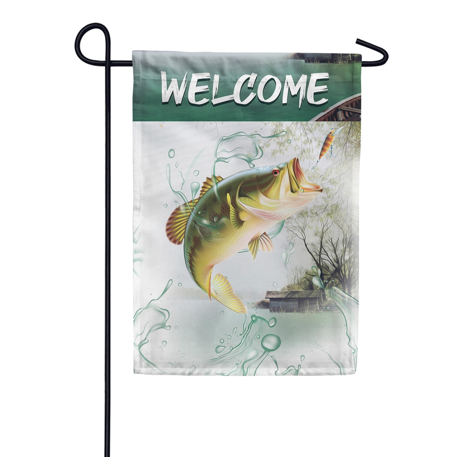 America Forever Fresh Fish Welcome Summer Garden Flag 12.5 x 18 inches ...
