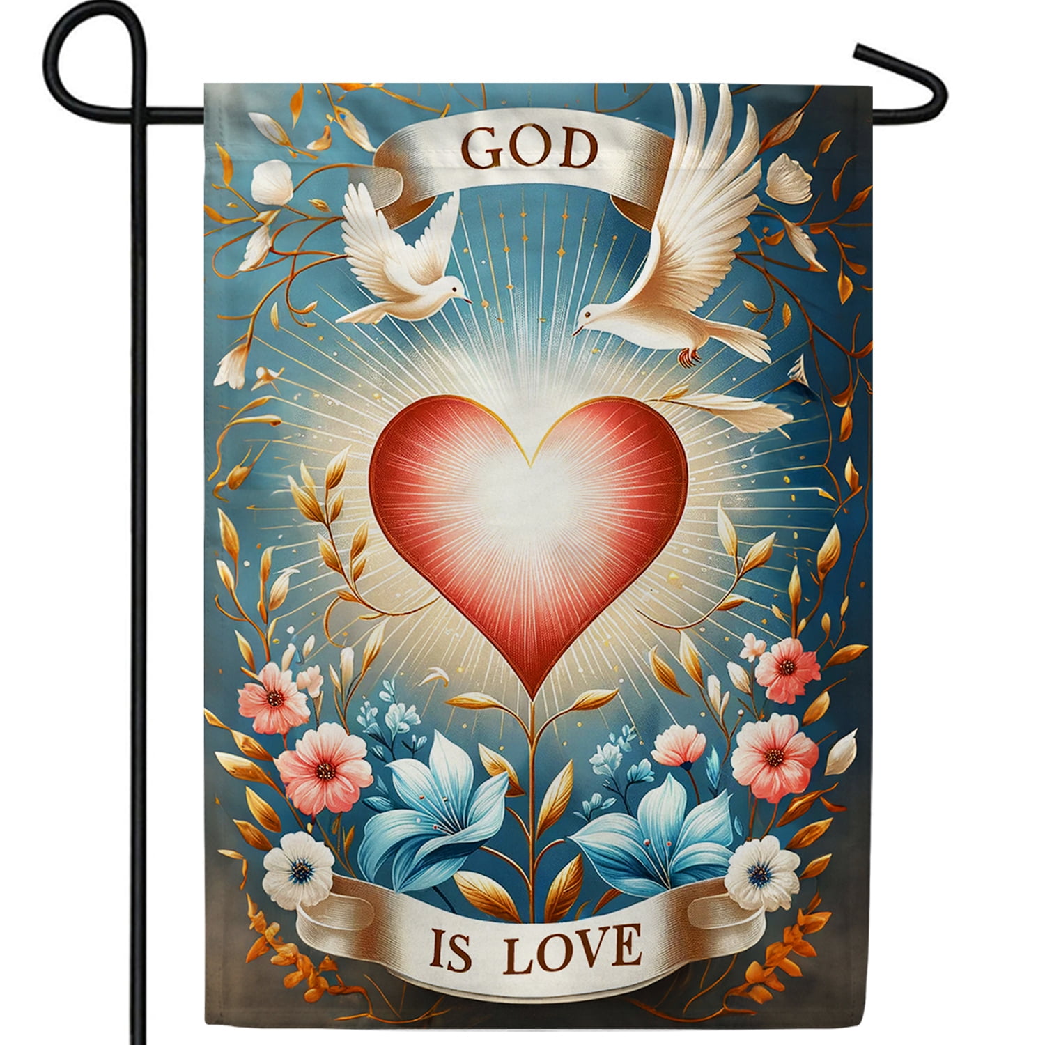 America Forever God Is Love Garden Flag, 12.5 x 18 inch Double Sided ...