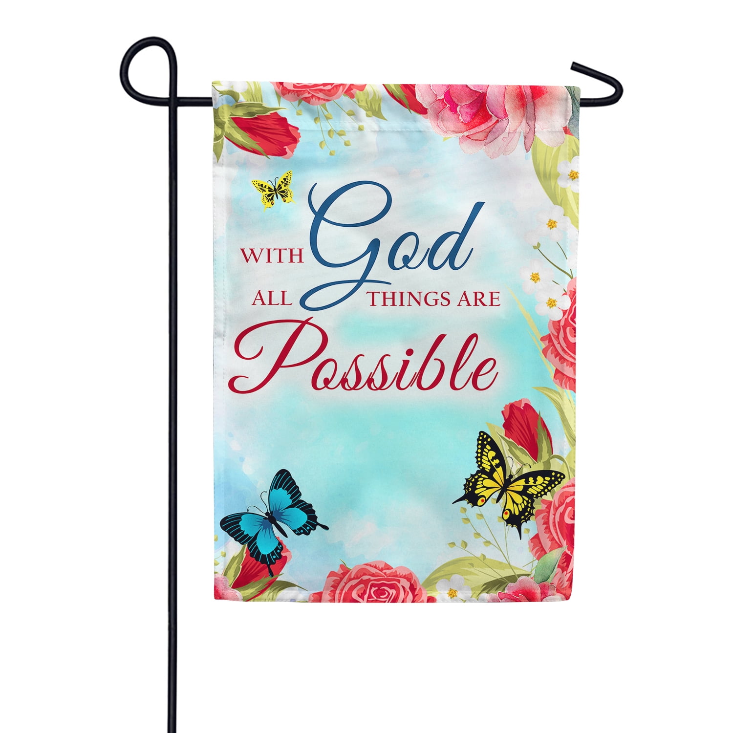 America Forever With God all Things are Possible Garden Flag 12.5 x 18 ...