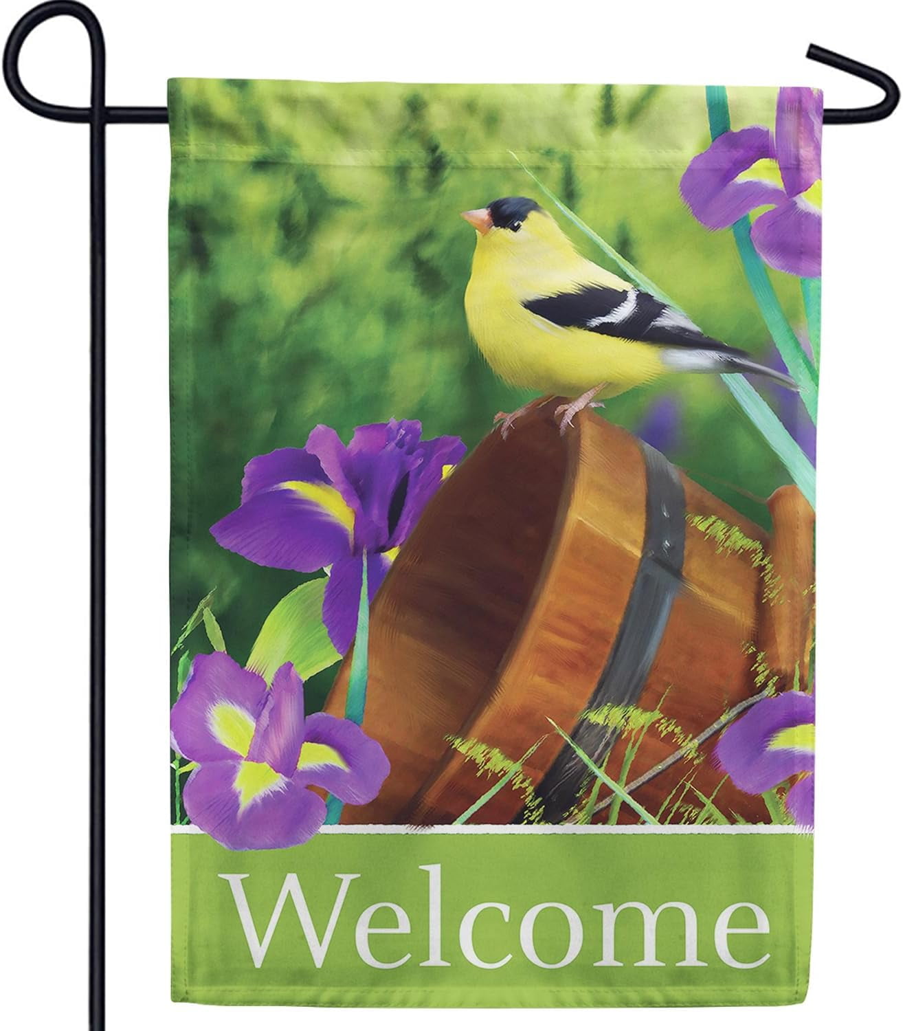 America Forever Goldfinch And Iris Welcome Garden Flag 12x18 Inch ...