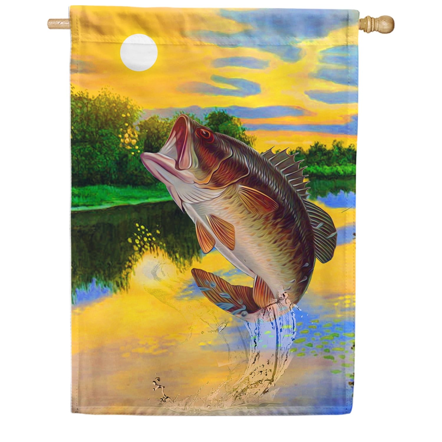 America Forever Gone Fishing Summer House Flag 28 x 40 inches Country ...