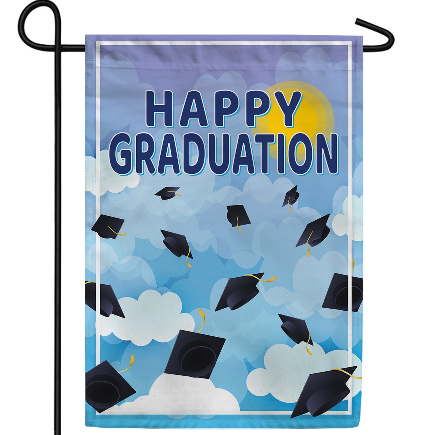 America Forever Graduation Cap Toss Garden Flag, 12.5 x 18 inch Double ...
