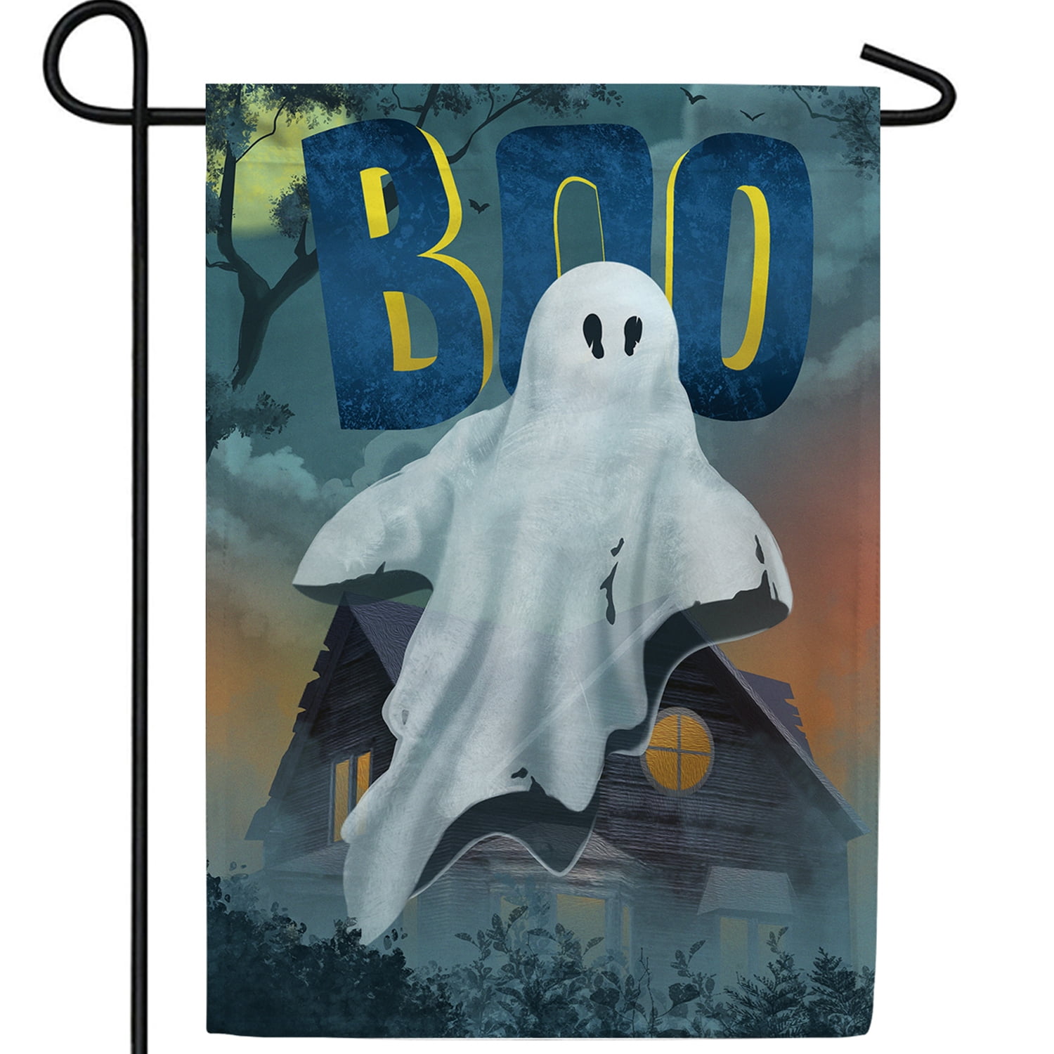 America Forever Halloween Boo Ghost Garden Flag Double Sided 12.5 x 18 ...